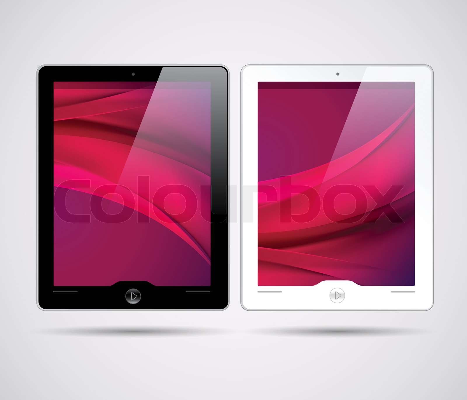 Vector touchscreen tablets - black and white colors | Stock vector ...