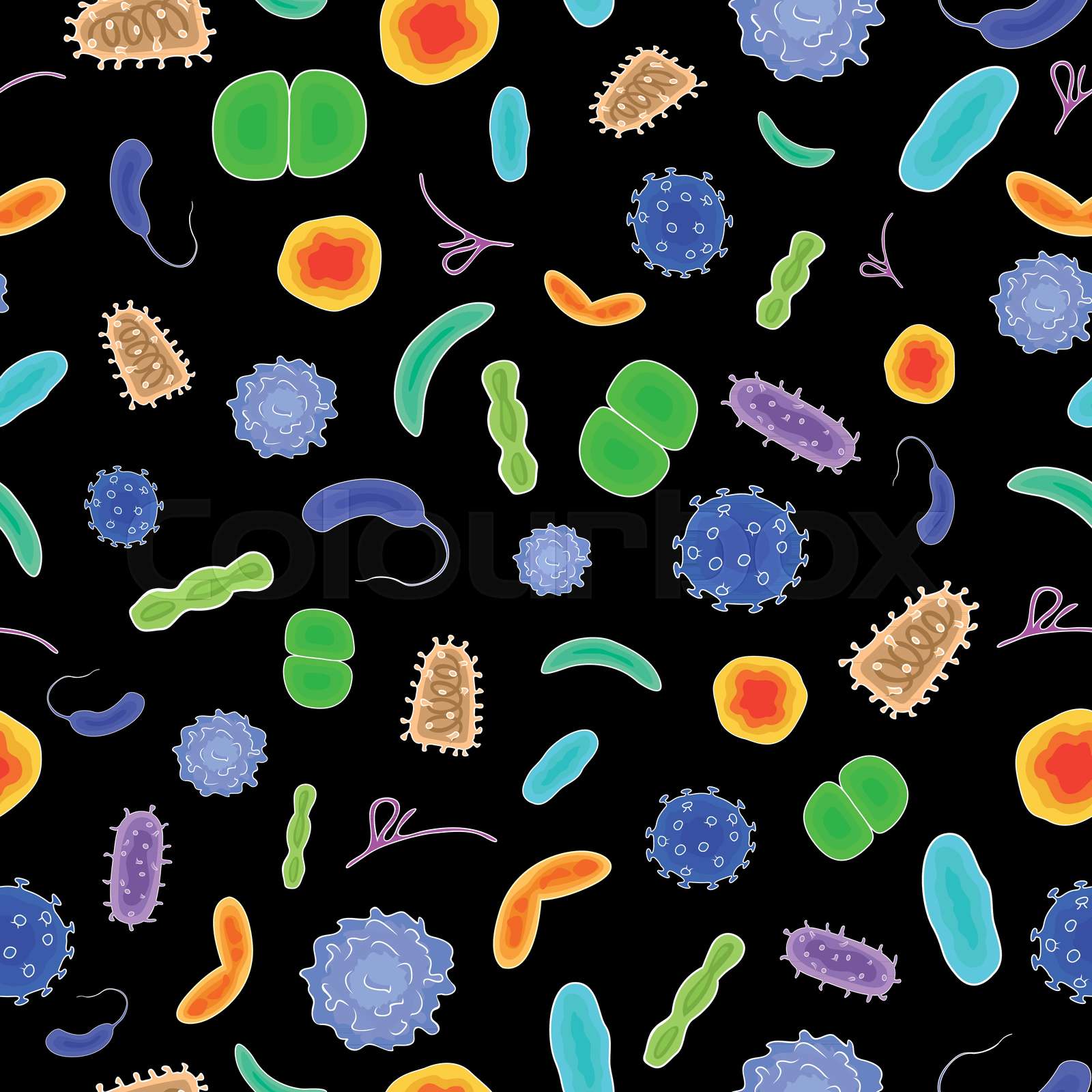 Seamless texture of infectious agents | Stock vector | Colourbox