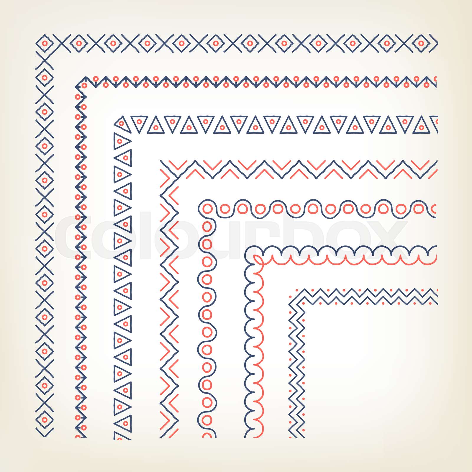 Borders with corner elements | Stock vector | Colourbox