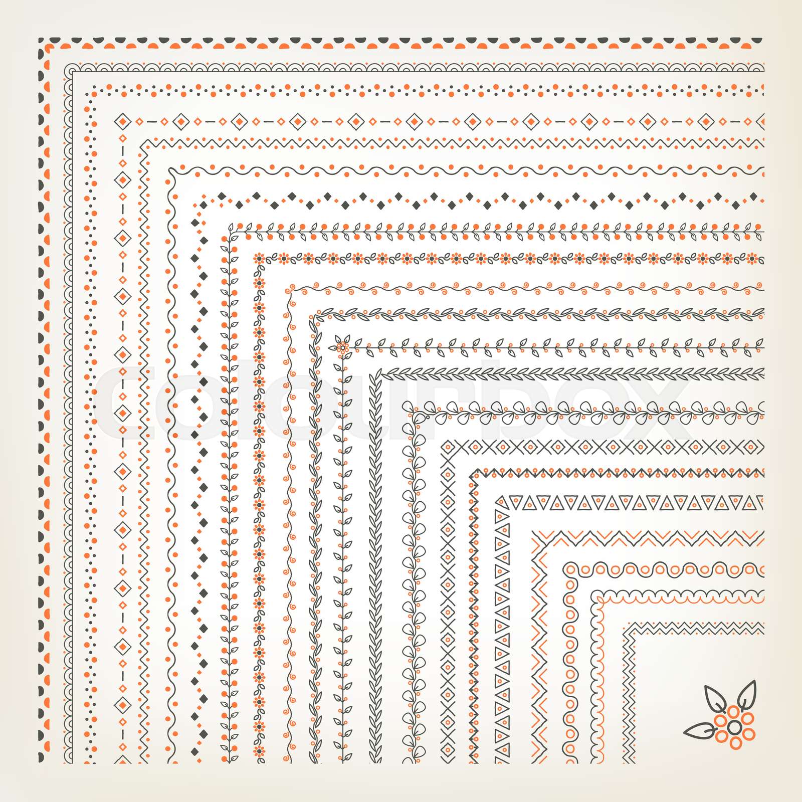 Borders with corner elements | Stock vector | Colourbox