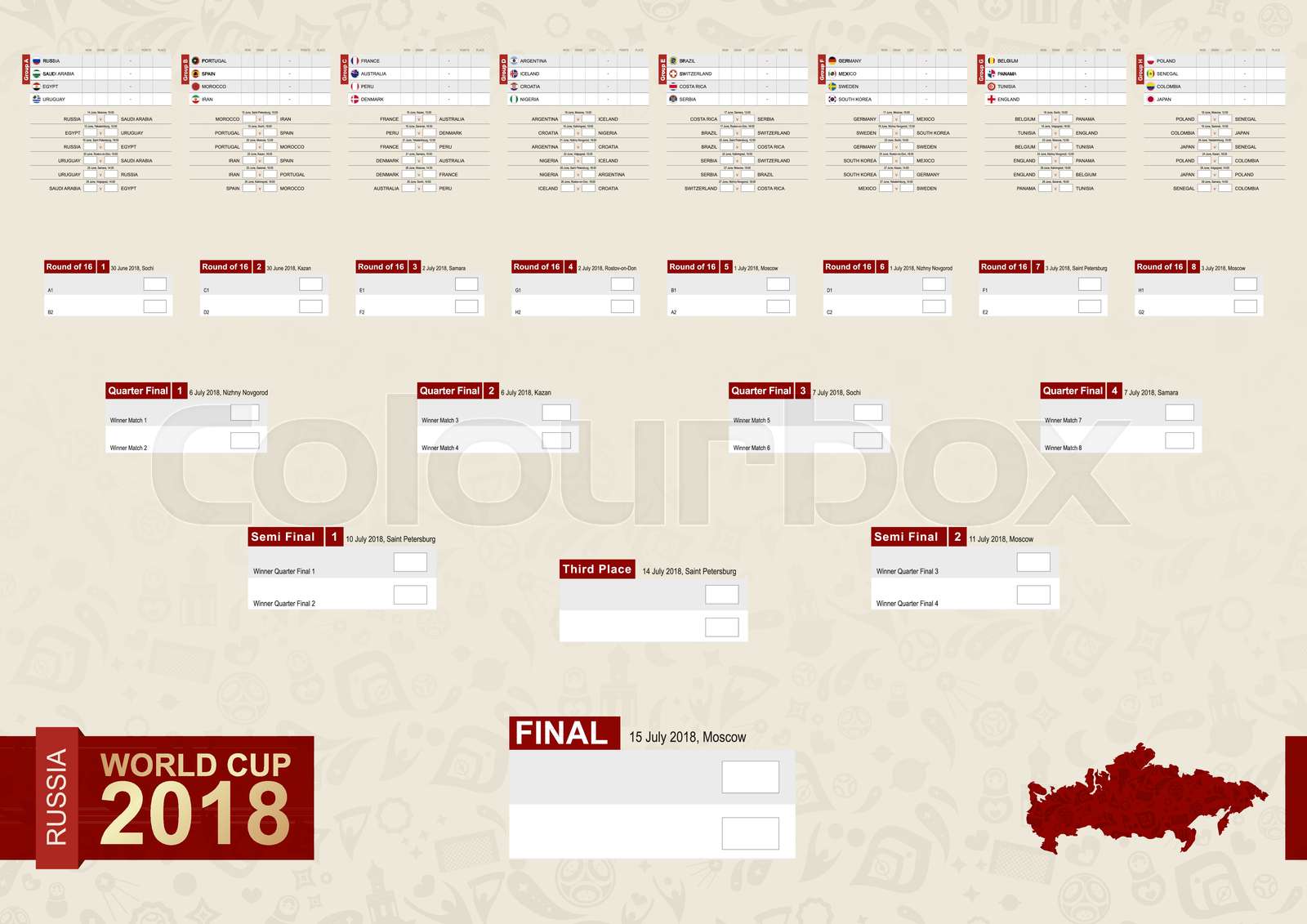 Football World Cup 2018 Match Schedule, all matches time and place ...