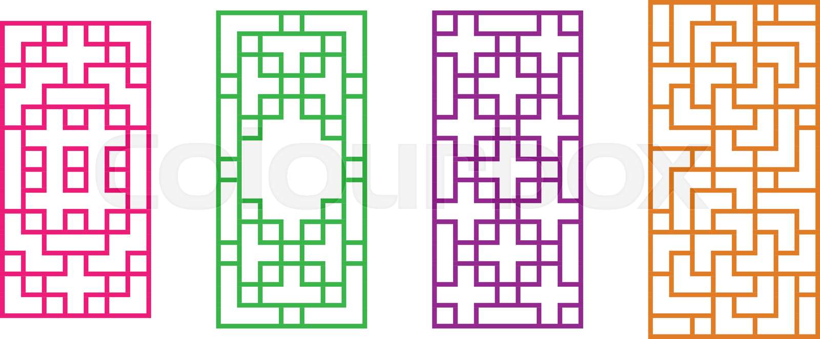 Korean rectangle window frame in vector design | Stock vector | Colourbox