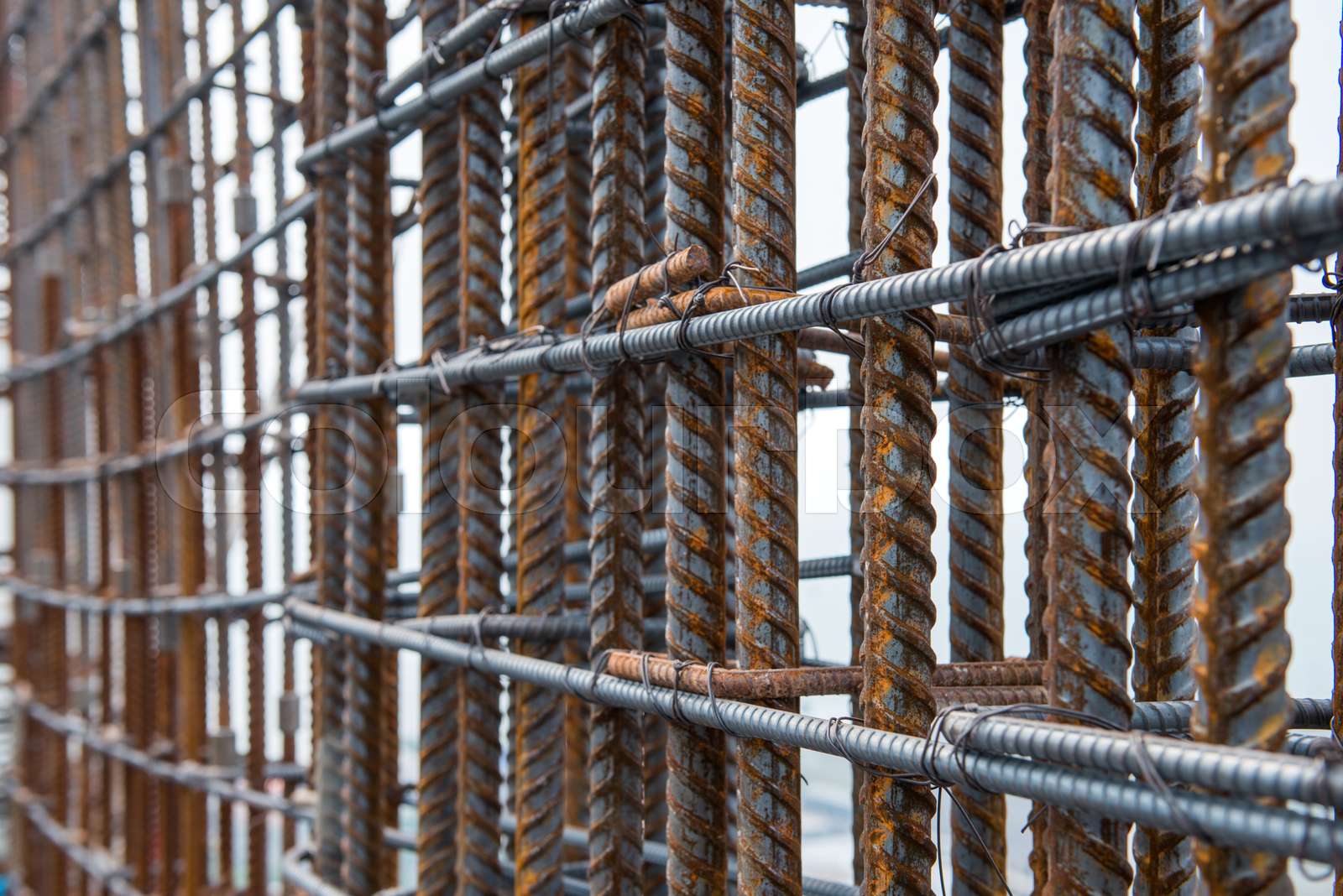 steel reinforcements at building construction site | Stock image ...