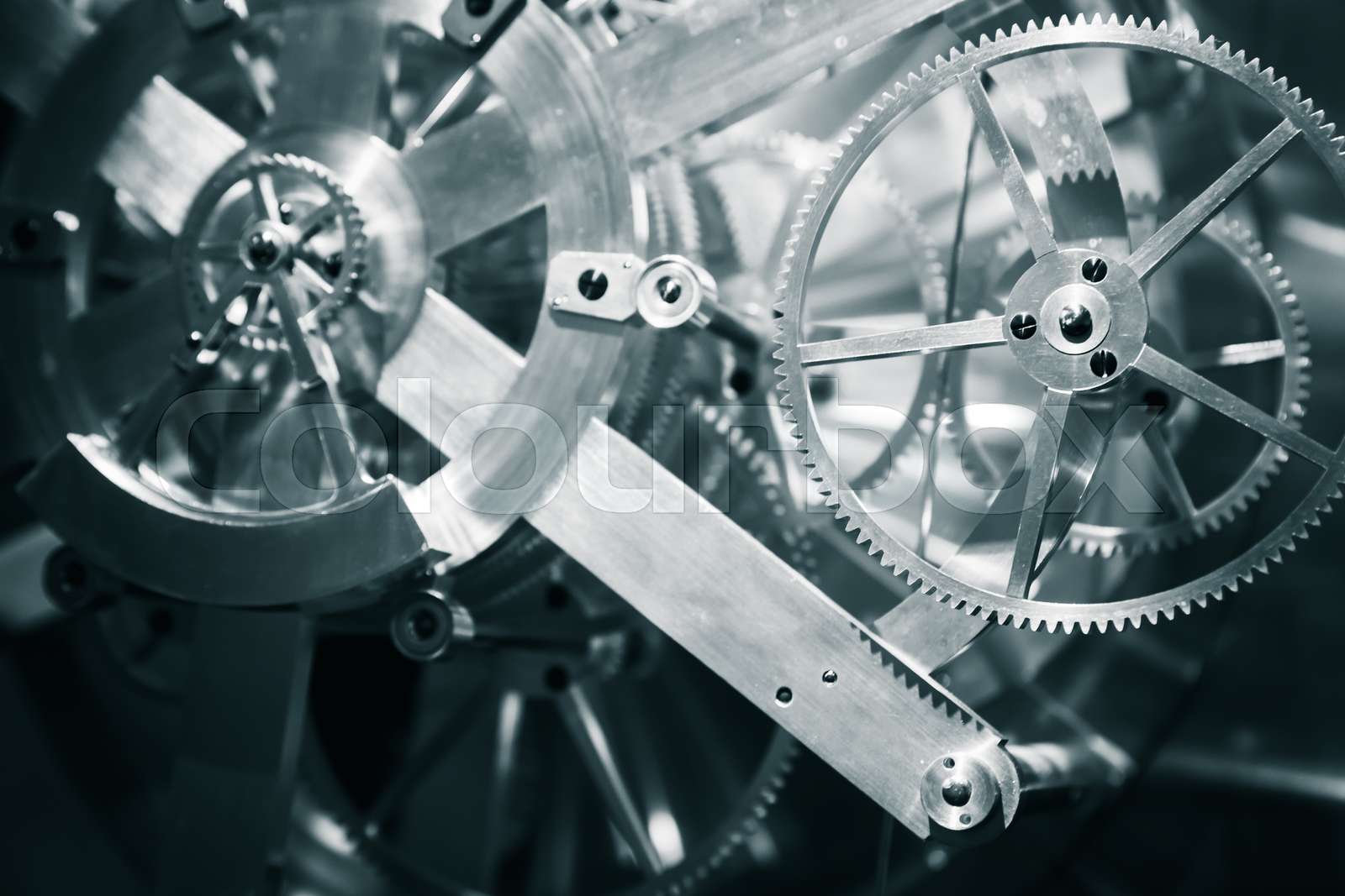 Mechanical clock mechanism, close-up | Stock image | Colourbox