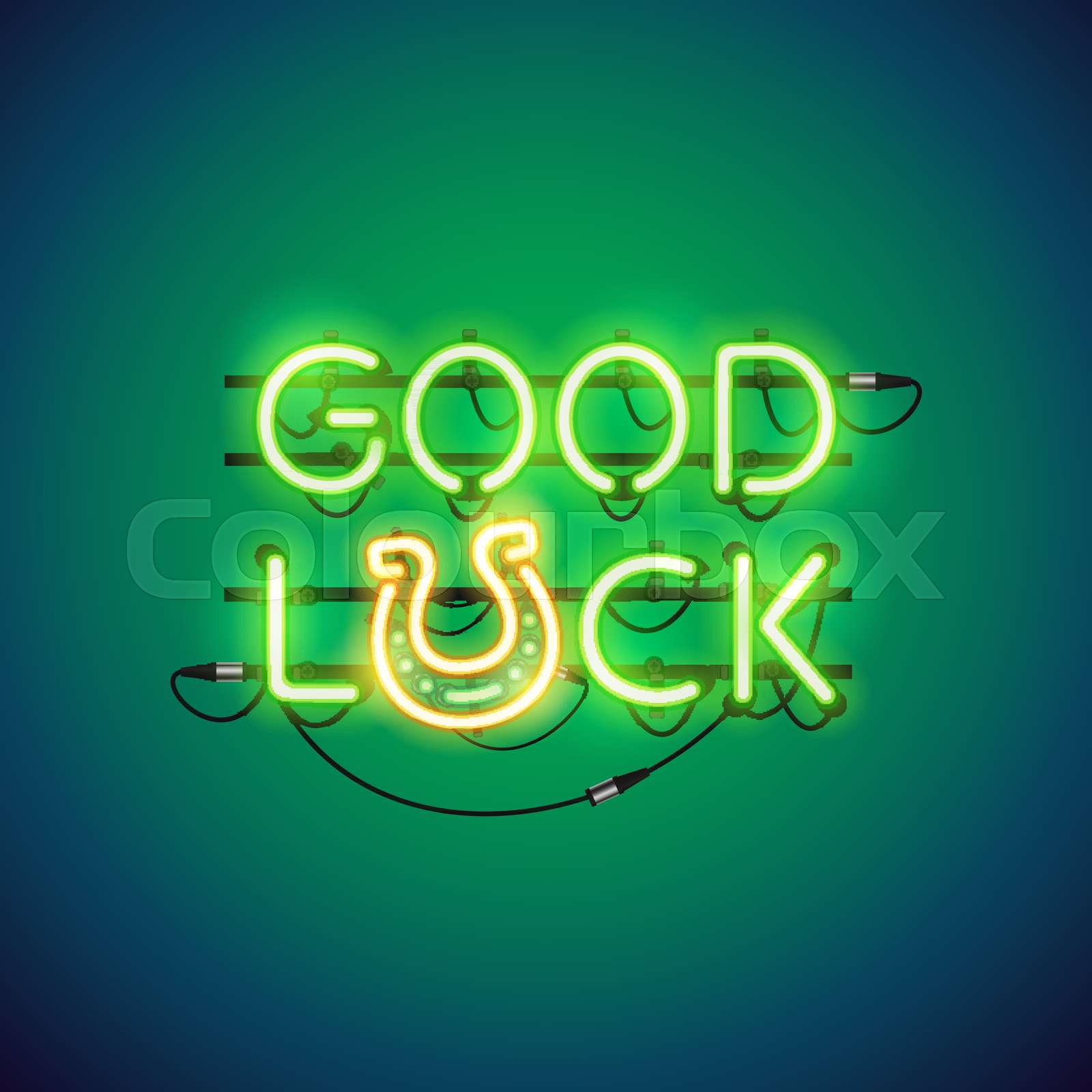 Good Luck Neon Sign | Stock vector | Colourbox