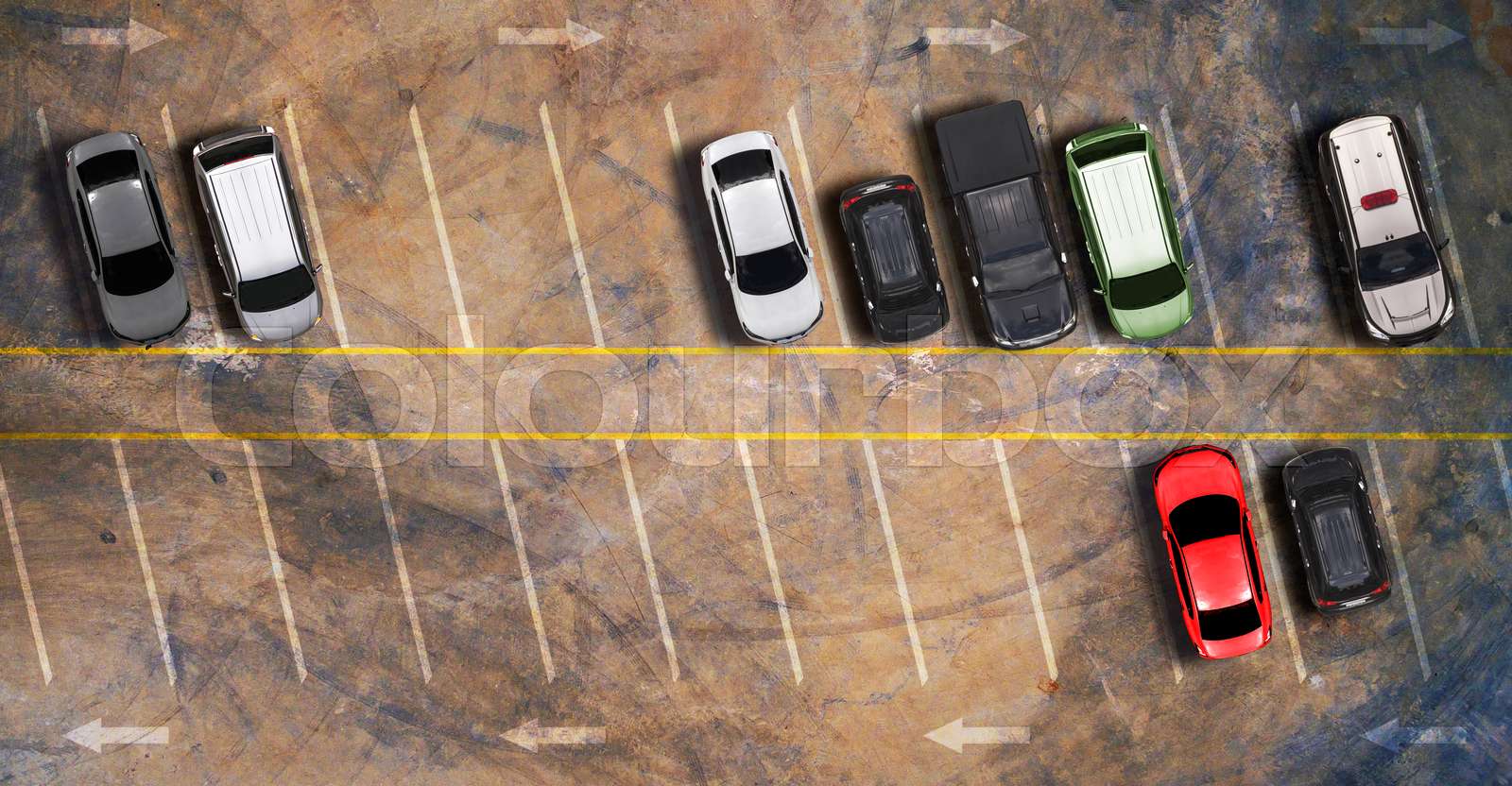 Aerial top view of parking lot | Stock image | Colourbox Aerial top view of parking lot | Stock image | Colourbox