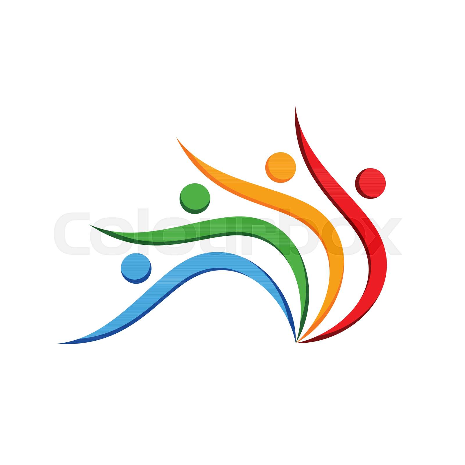 Abstract Diversity Human Figure Swoosh Symbol | Stock vector | Colourbox