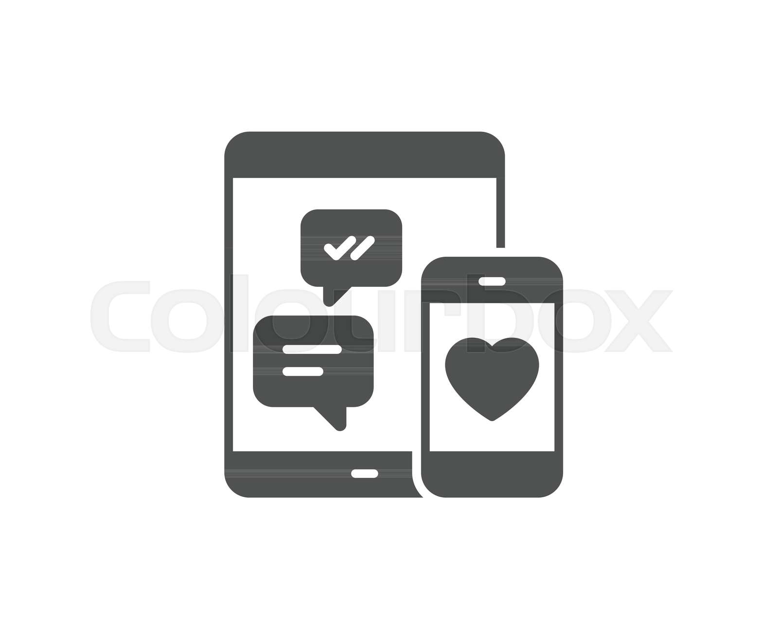 Social media messages simple icon. Mobile devices. | Stock vector ...