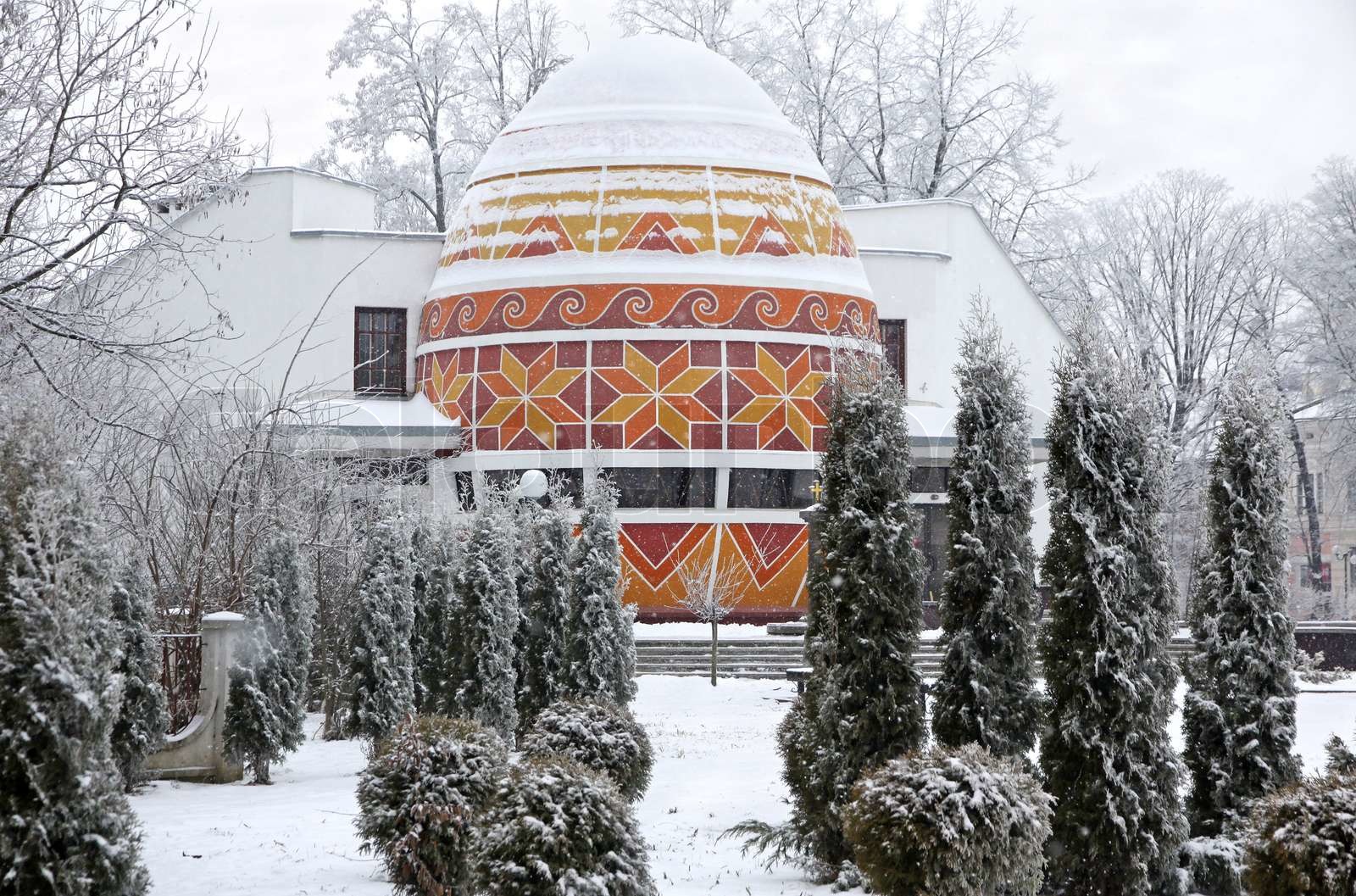 The monument of Easter egg Pysanka in Kolomyia, Ukraine | Stock image ...
