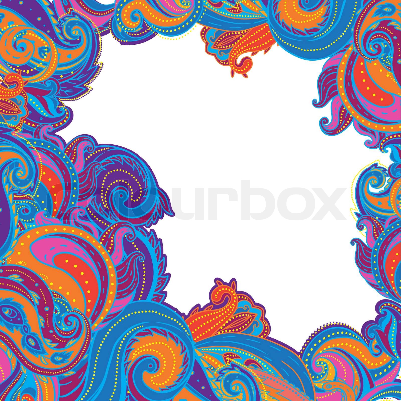 Floral paisley frame | Stock vector | Colourbox