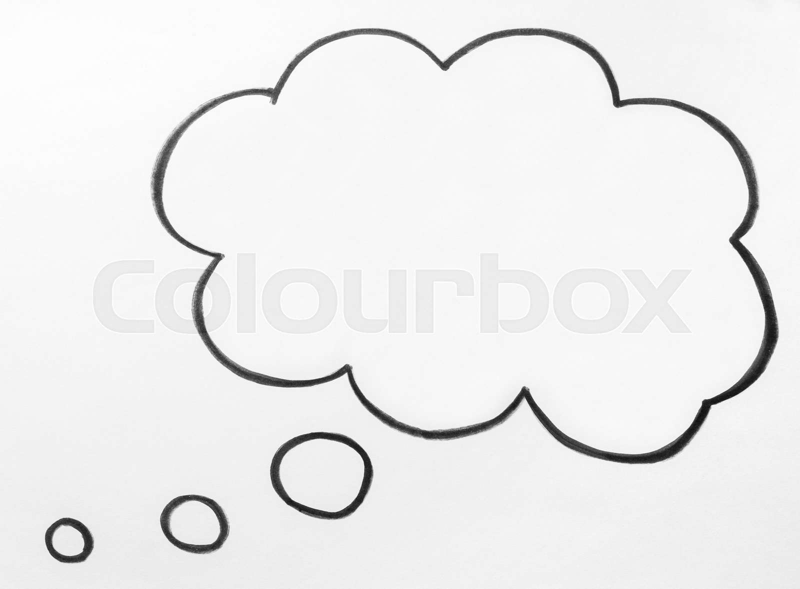 Thought cloud and thinking speech bubble balloon | Stock image | Colourbox