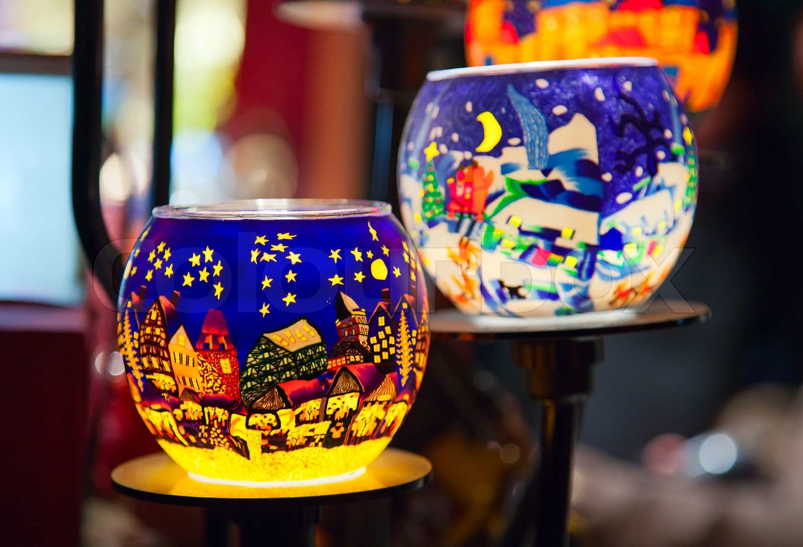 Christmas candle decoration on the Christmas market in Zurich ...