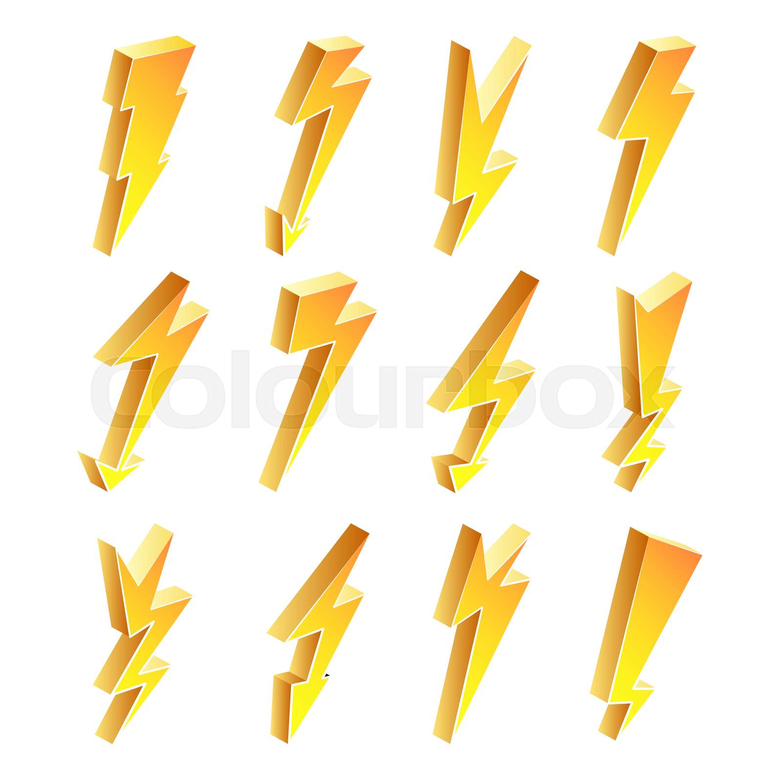 rayo, amarillo, potente | Vector de archivo | Colourbox