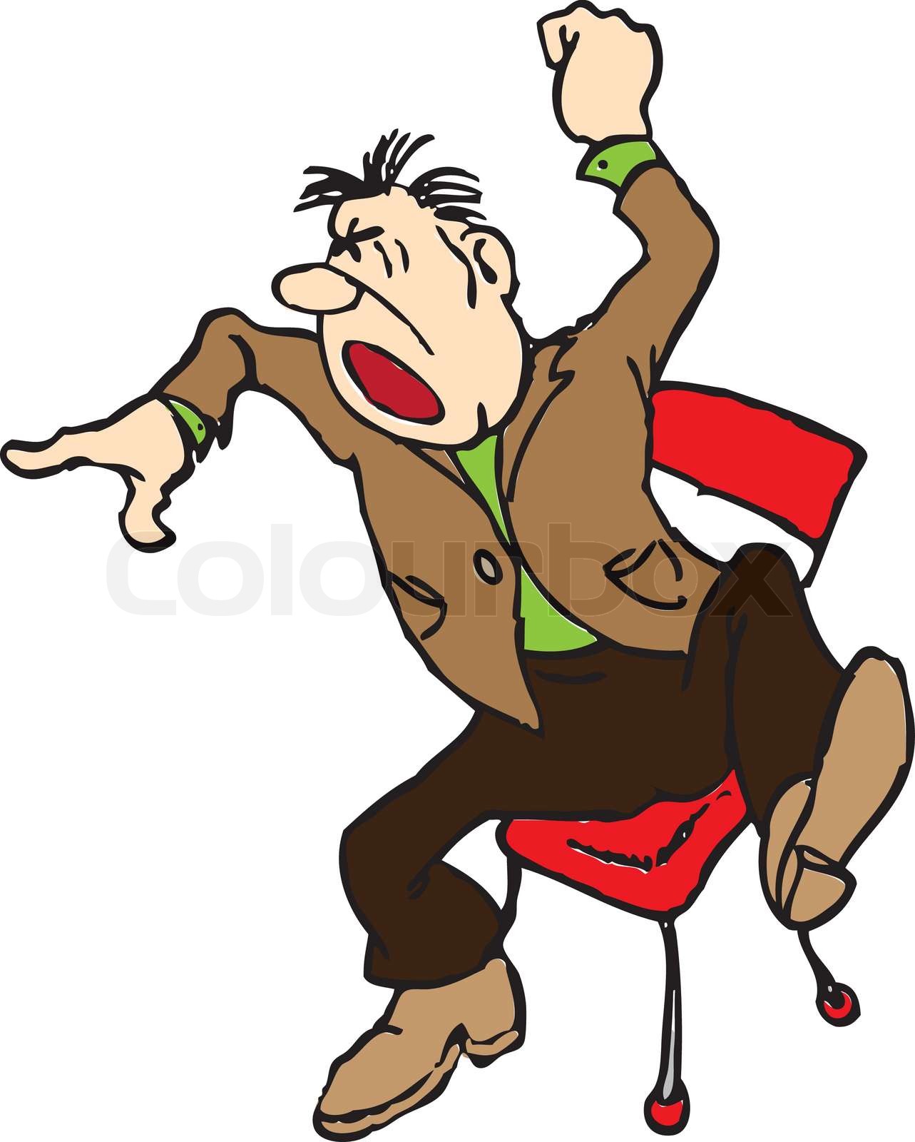 A disgruntled man expresses his indignation cry Vector illustration ...