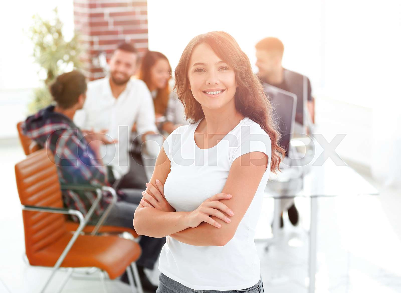 portrait of a young employee in the office | Stock image | Colourbox