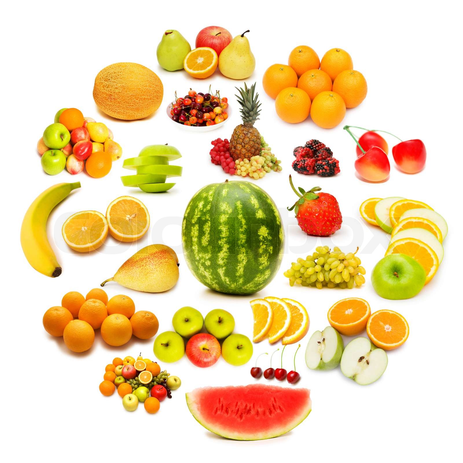 Circle with lots of food items | Stock image | Colourbox