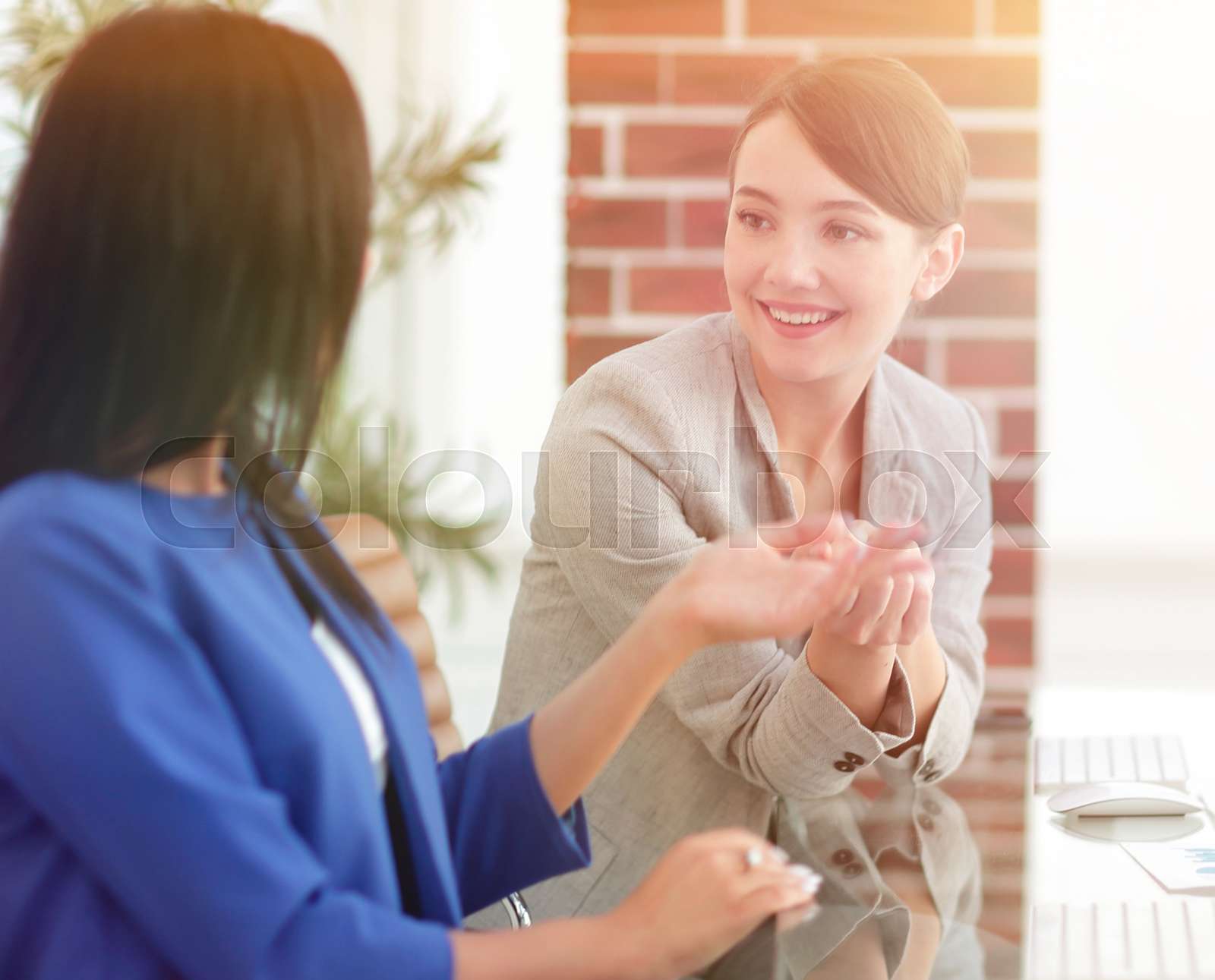 Beautiful girls working together in the office | Stock image | Colourbox