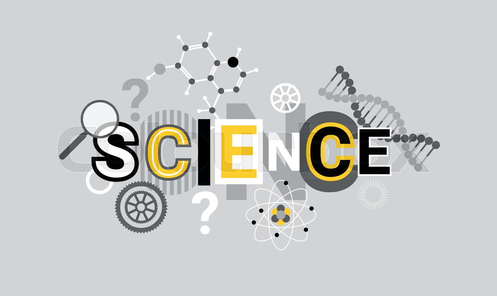 Science Research Creative Word Over Abstract Geometric Shapes ...