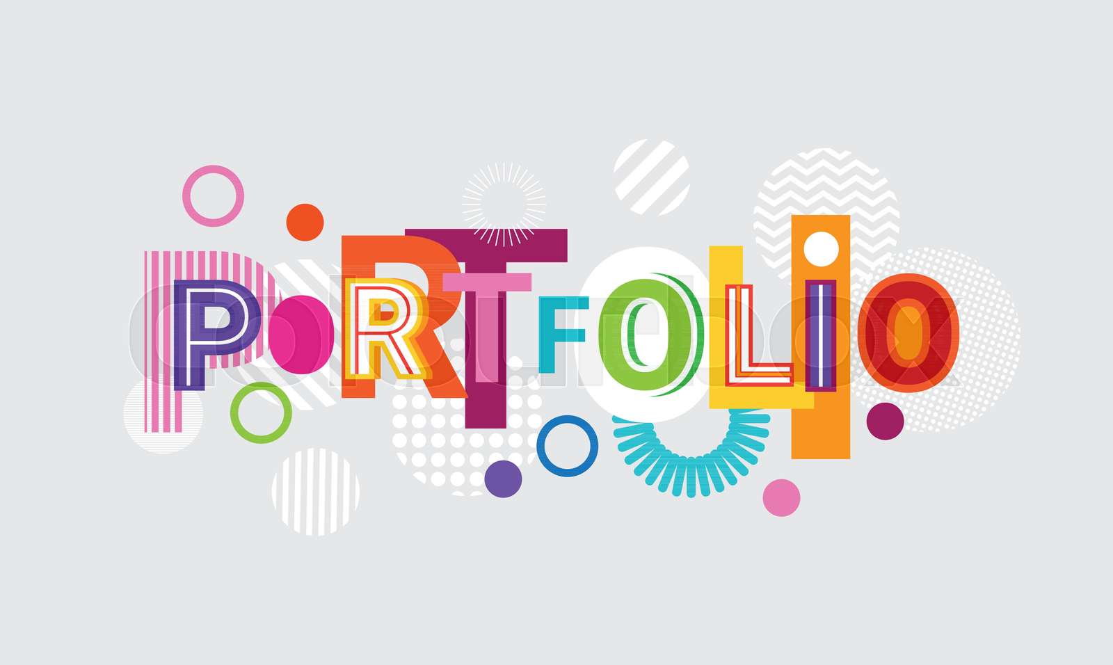 Portfolio Creative Word Over Abstract Geometric Shapes Background Web ...