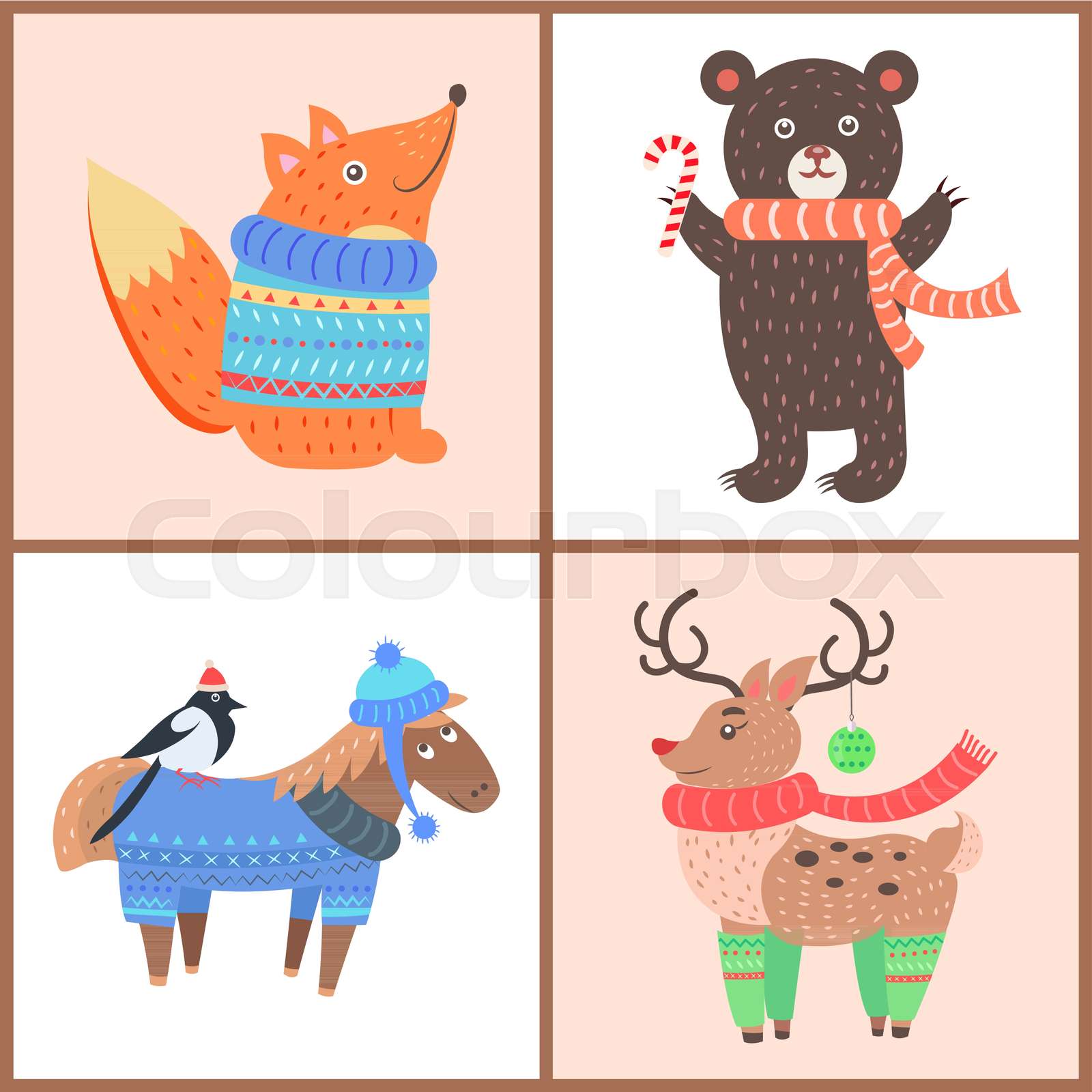 Set of Posters with Animals Vector Illustration | Stock vector | Colourbox