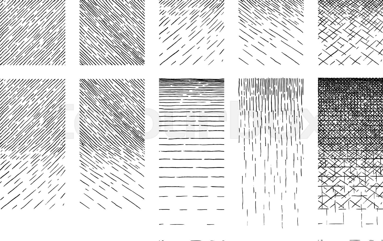 Set of Hatching gradient texture | Stock vector | Colourbox