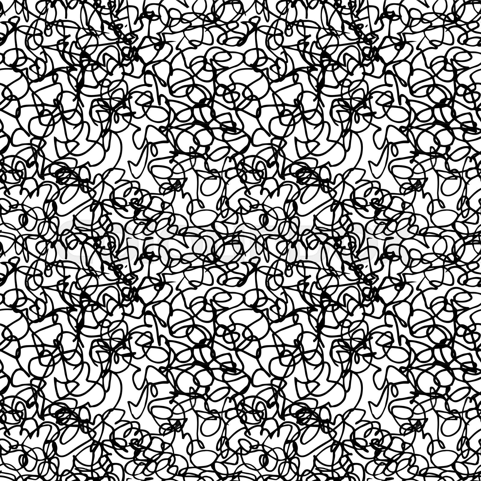 Pattern of scribbles and loops texture | Stock vector | Colourbox