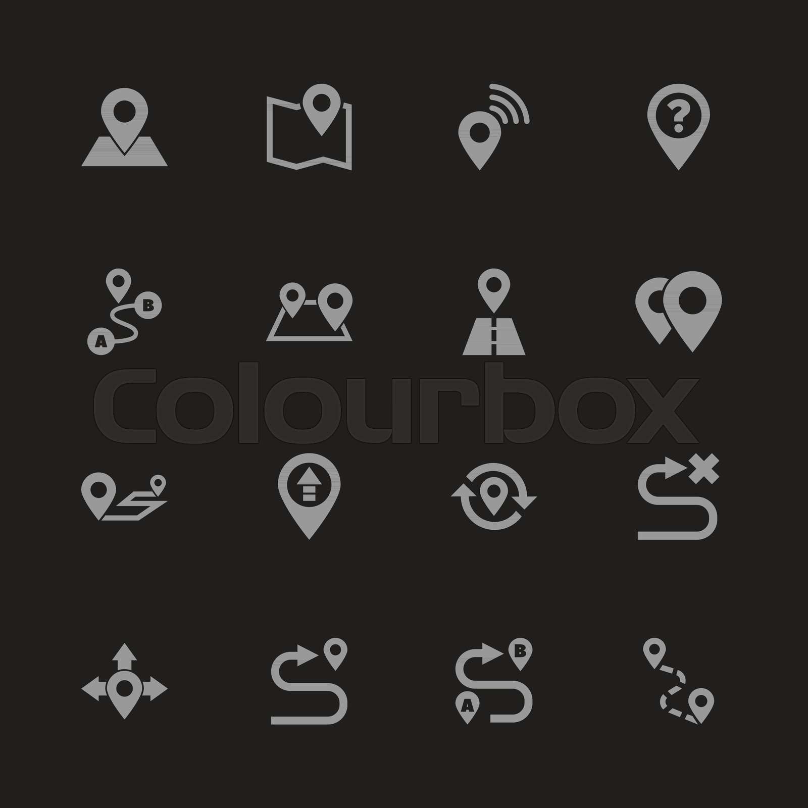 icon, fahrstrecke, gruppe | Stock-Vektor | Colourbox