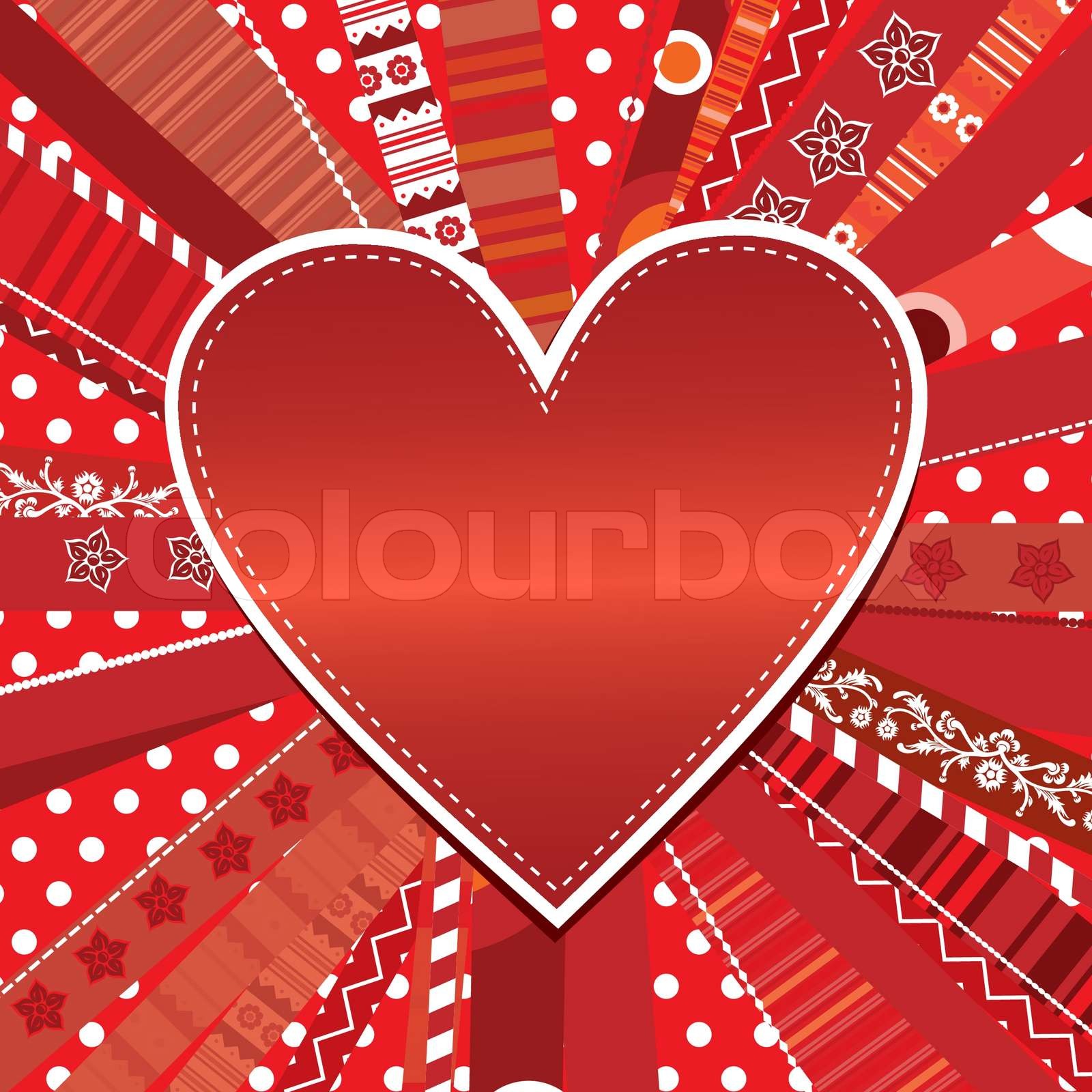 Skabelon hjerte lykønskningskort , vektor illustration | Stock vektor ...