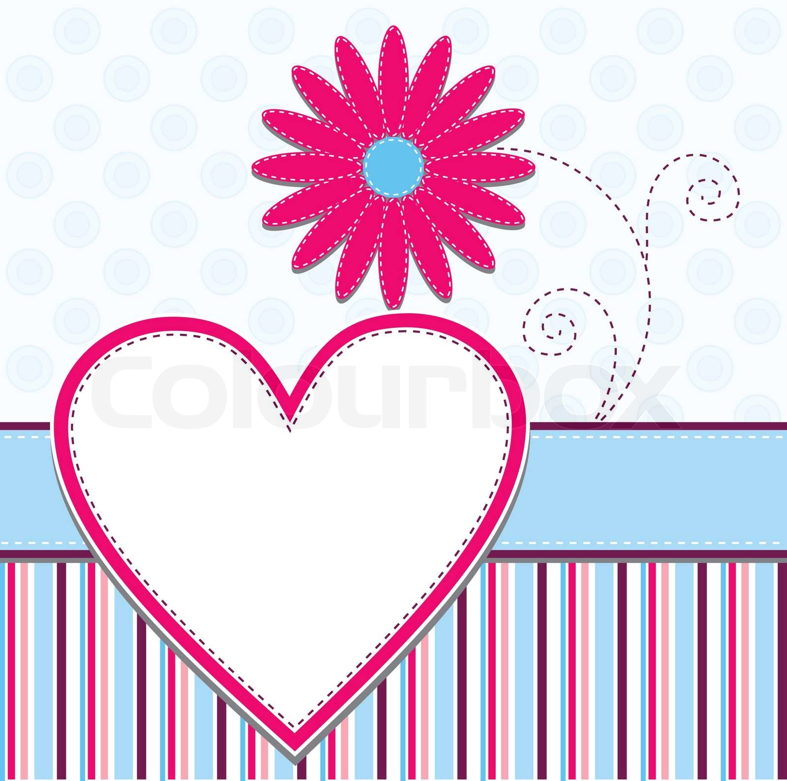 Template heart greeting card, vector illustration | Stock vector ...