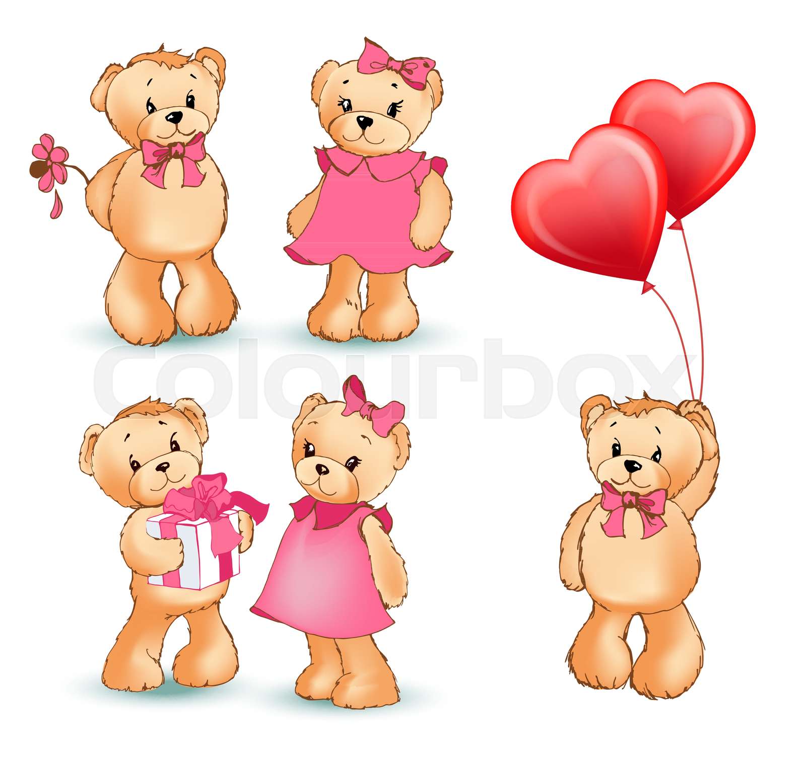 Teddy Bear Collection of Objects Vector | Stock vector | Colourbox