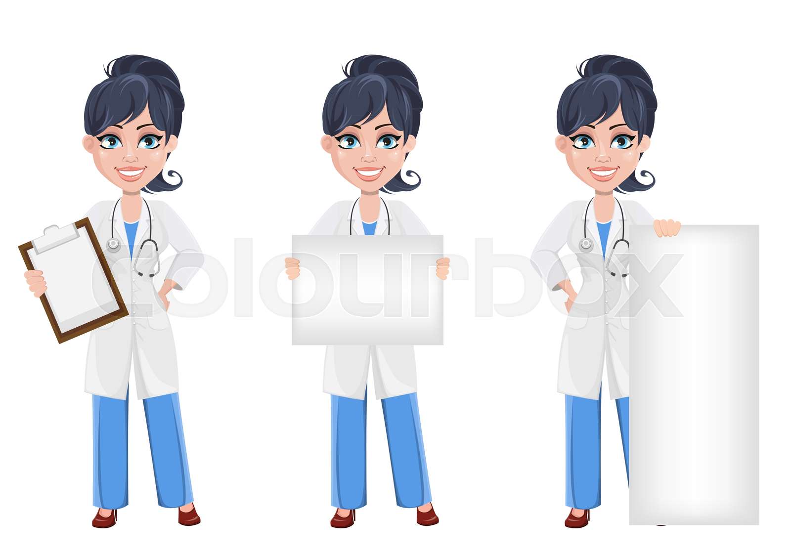 Beautiful cartoon character medic. Set | Stock vector | Colourbox