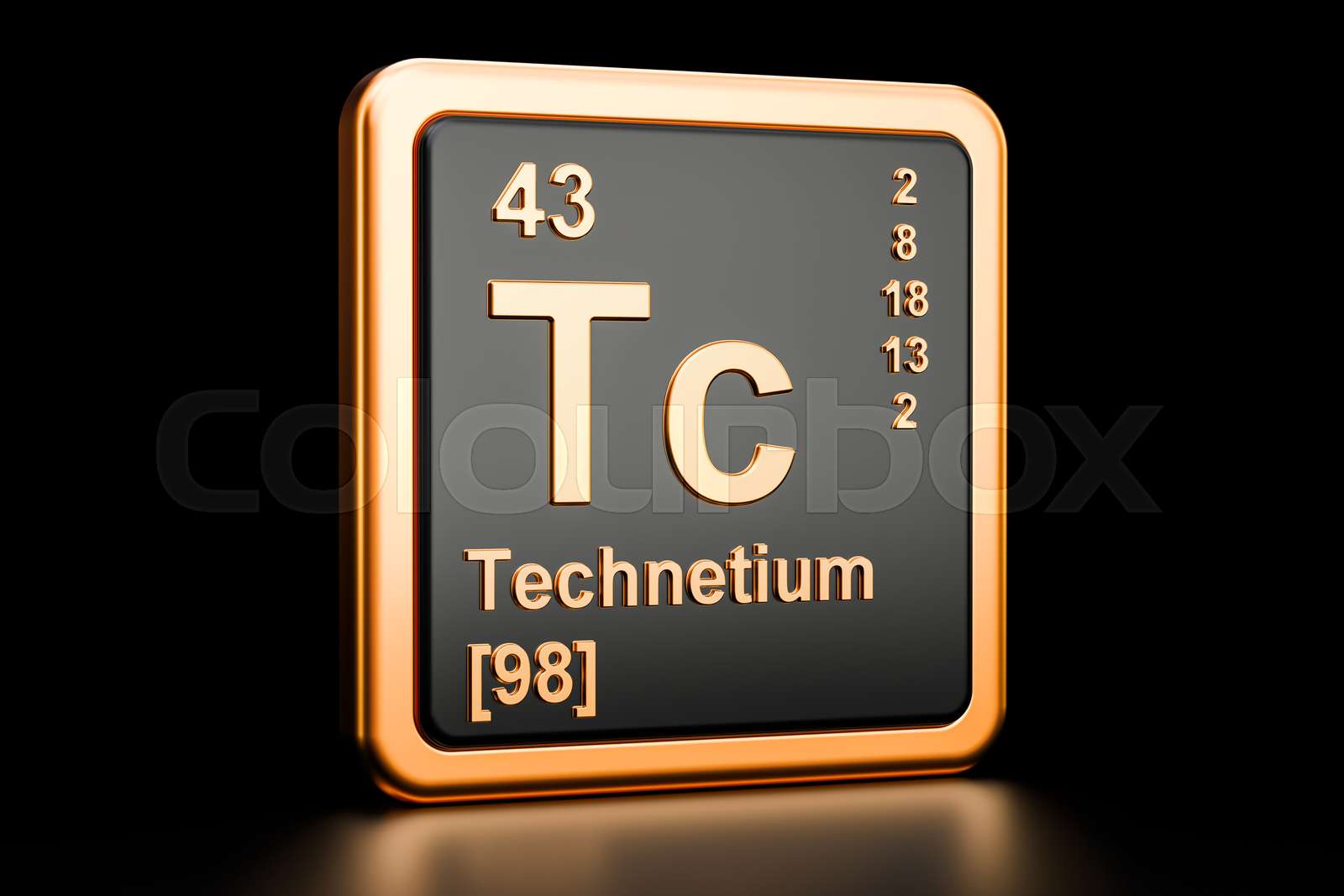 Technetium Tc chemical element. 3D rendering | Stock image | Colourbox