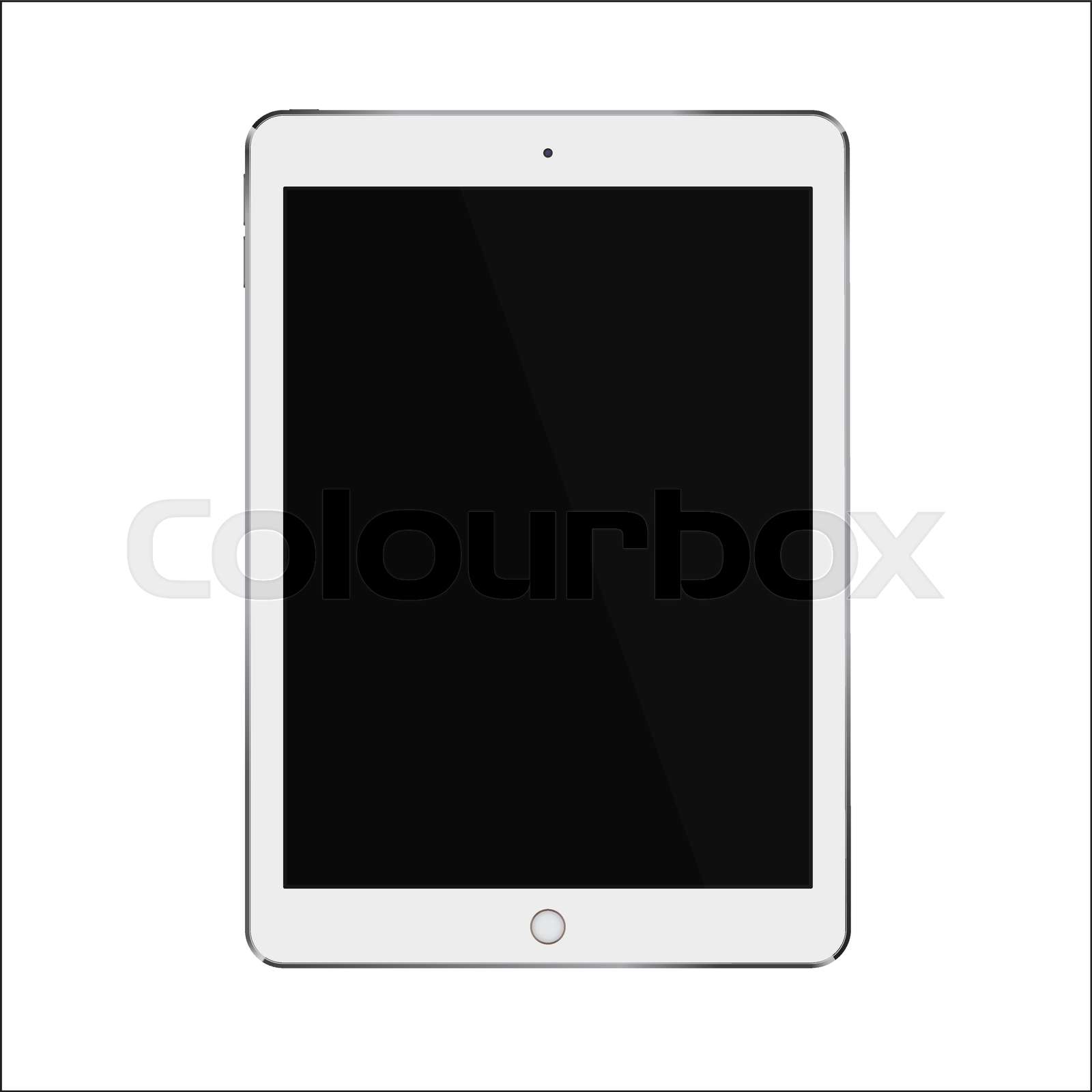 White realistic smart tablet with blank black screen. Vector | Stock ...
