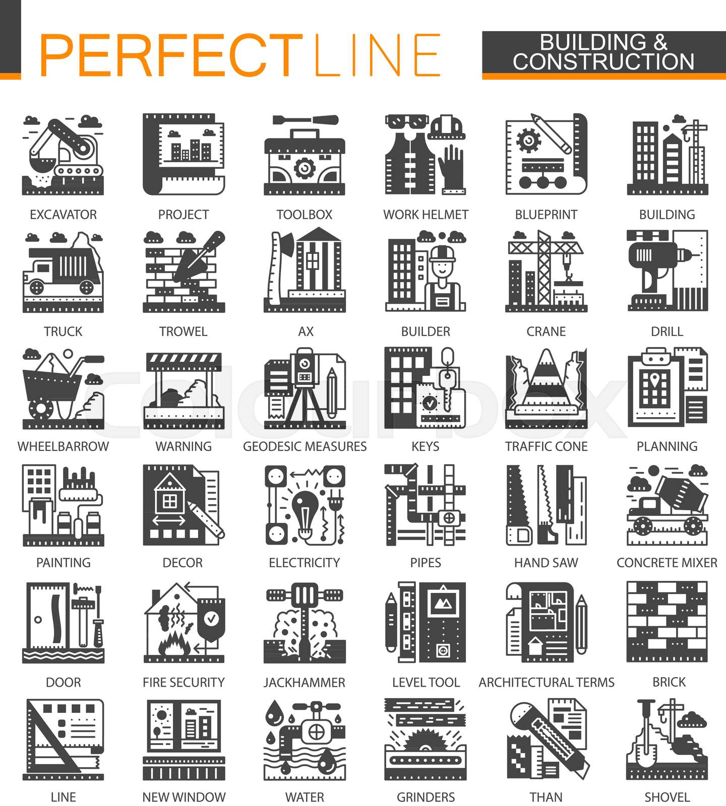 piktogramm, architektur, konstruktion | Stock-Vektor | Colourbox