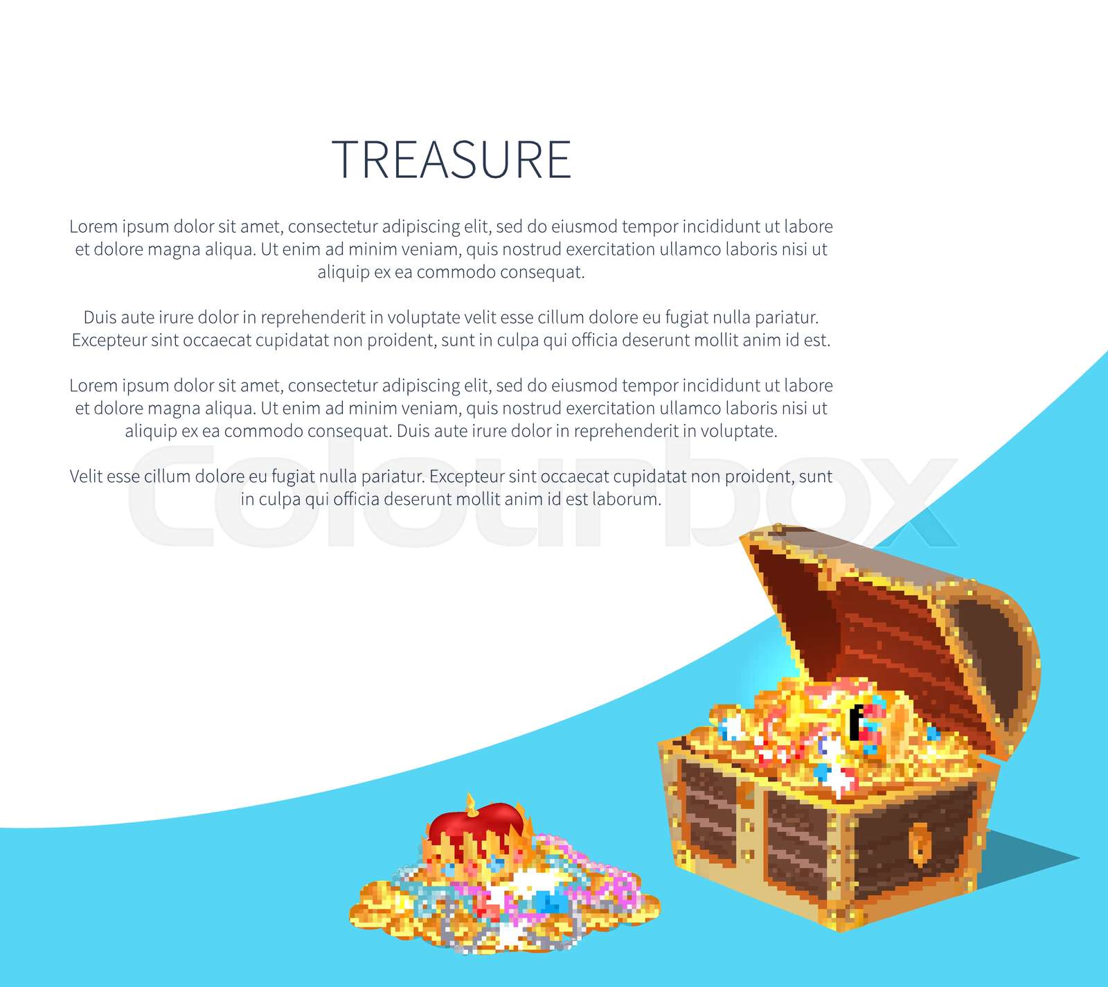 Treasure Poster, Text Sample Vector Illustration | Stock vector | Colourbox