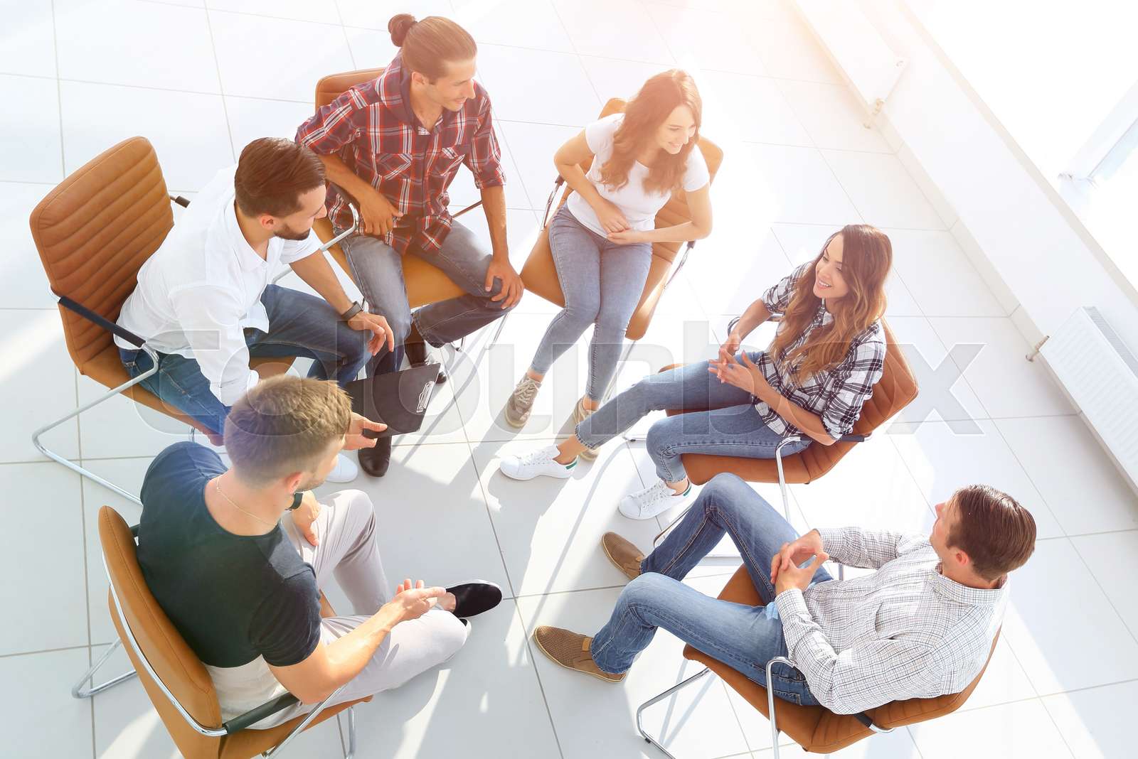group of employees a lesson on team building | Stock image | Colourbox