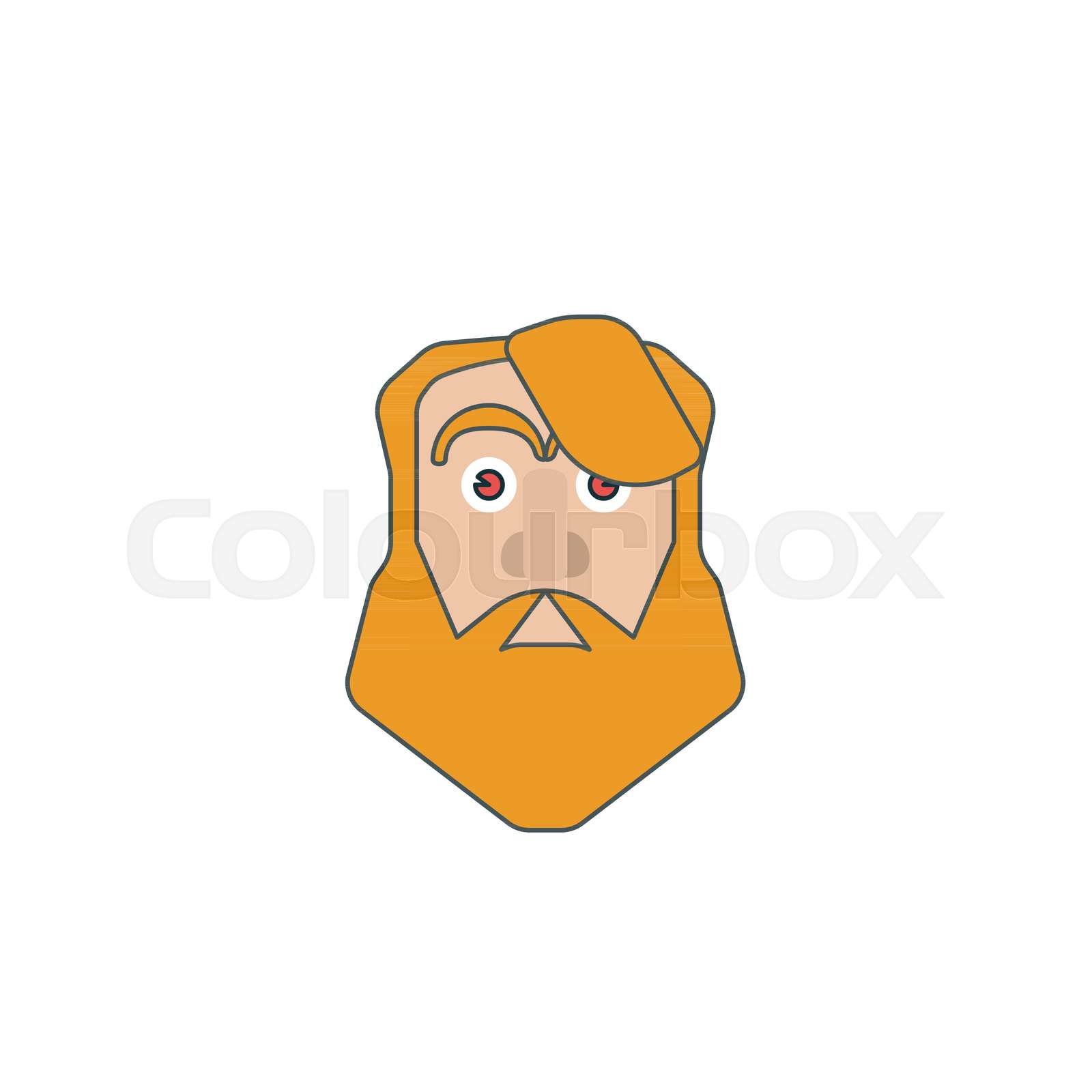 Bearded Man Face, Male Character | Stock vector | Colourbox