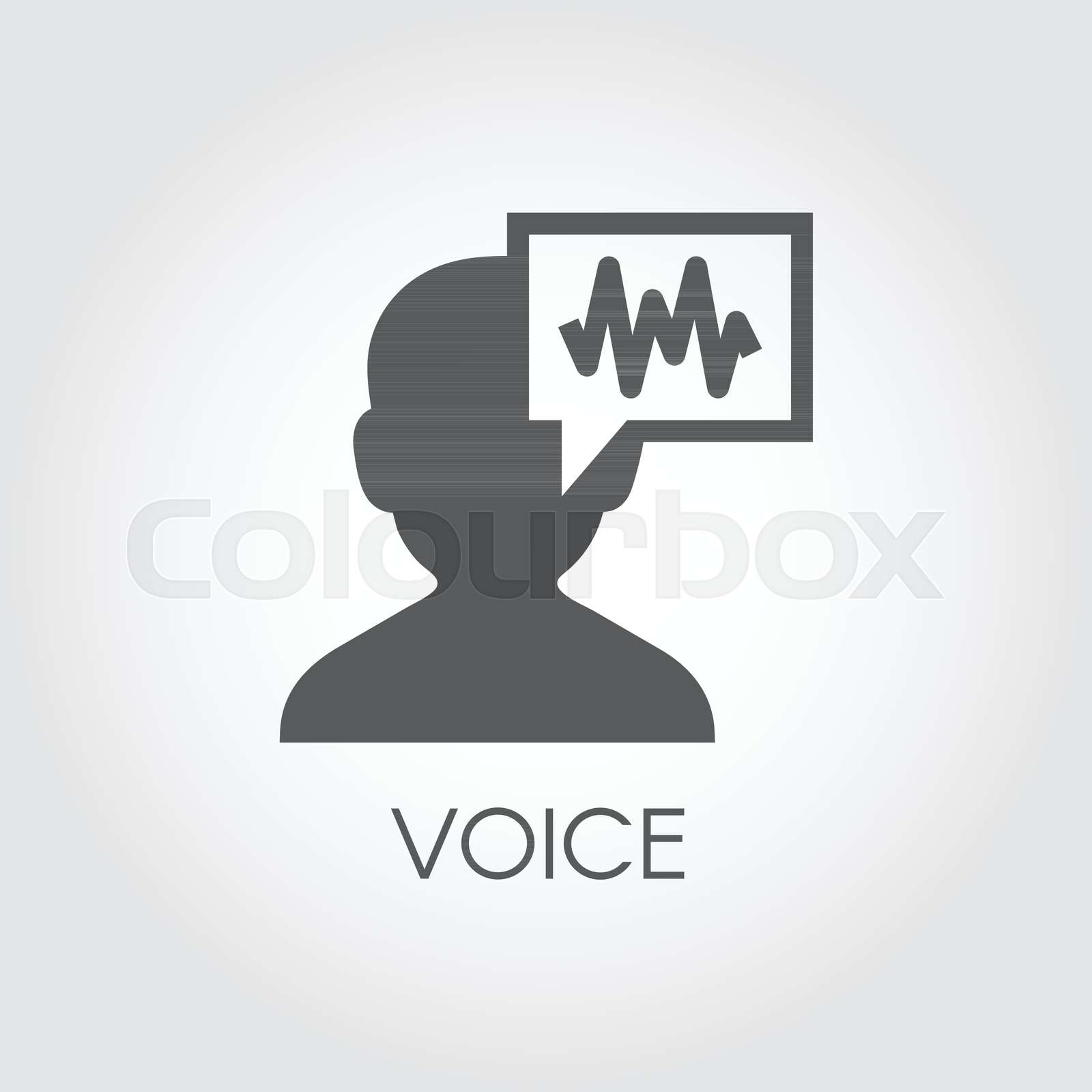 Voice identity black flat icon. Recognize audio system sign. Voiceover ...