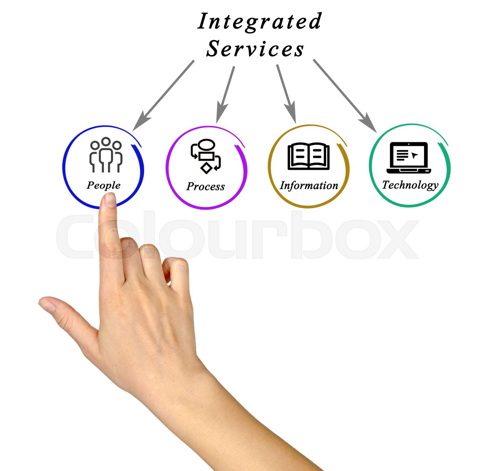 Diagram of integrated services | Stock image | Colourbox