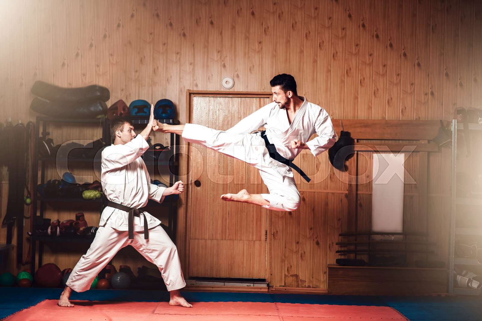 Martial arts masters, karate practice in gym | Stock image | Colourbox