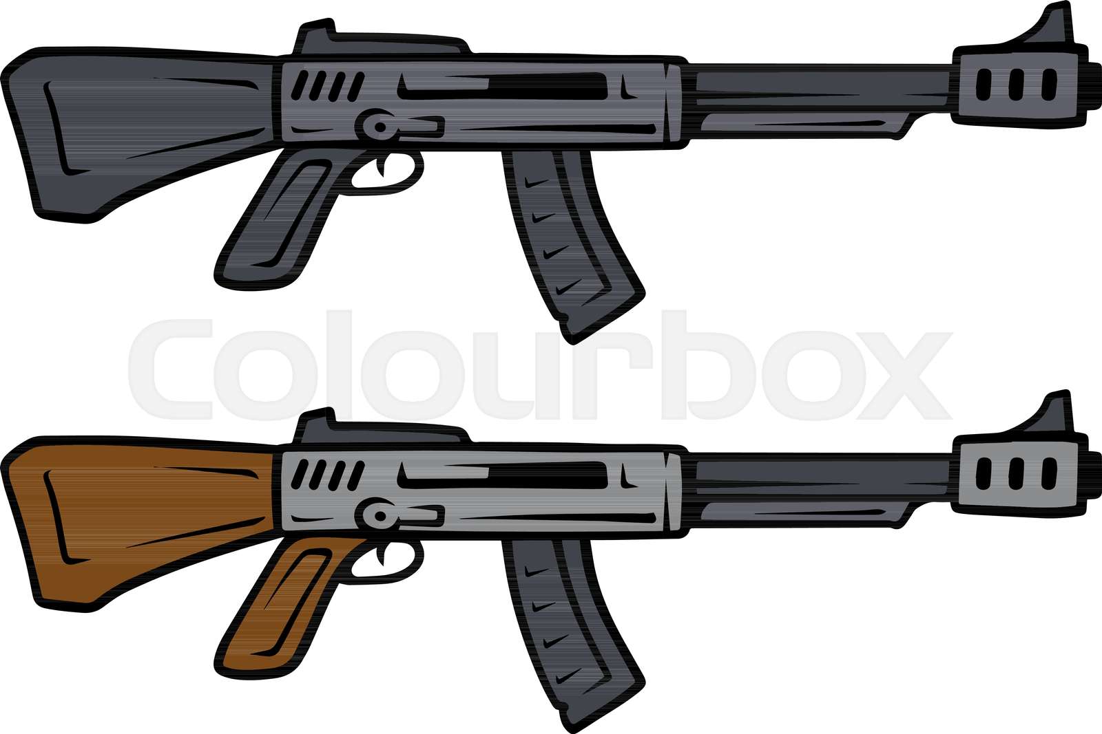 Cartoon automatic rifles vector weapon icons | Stock vector | Colourbox