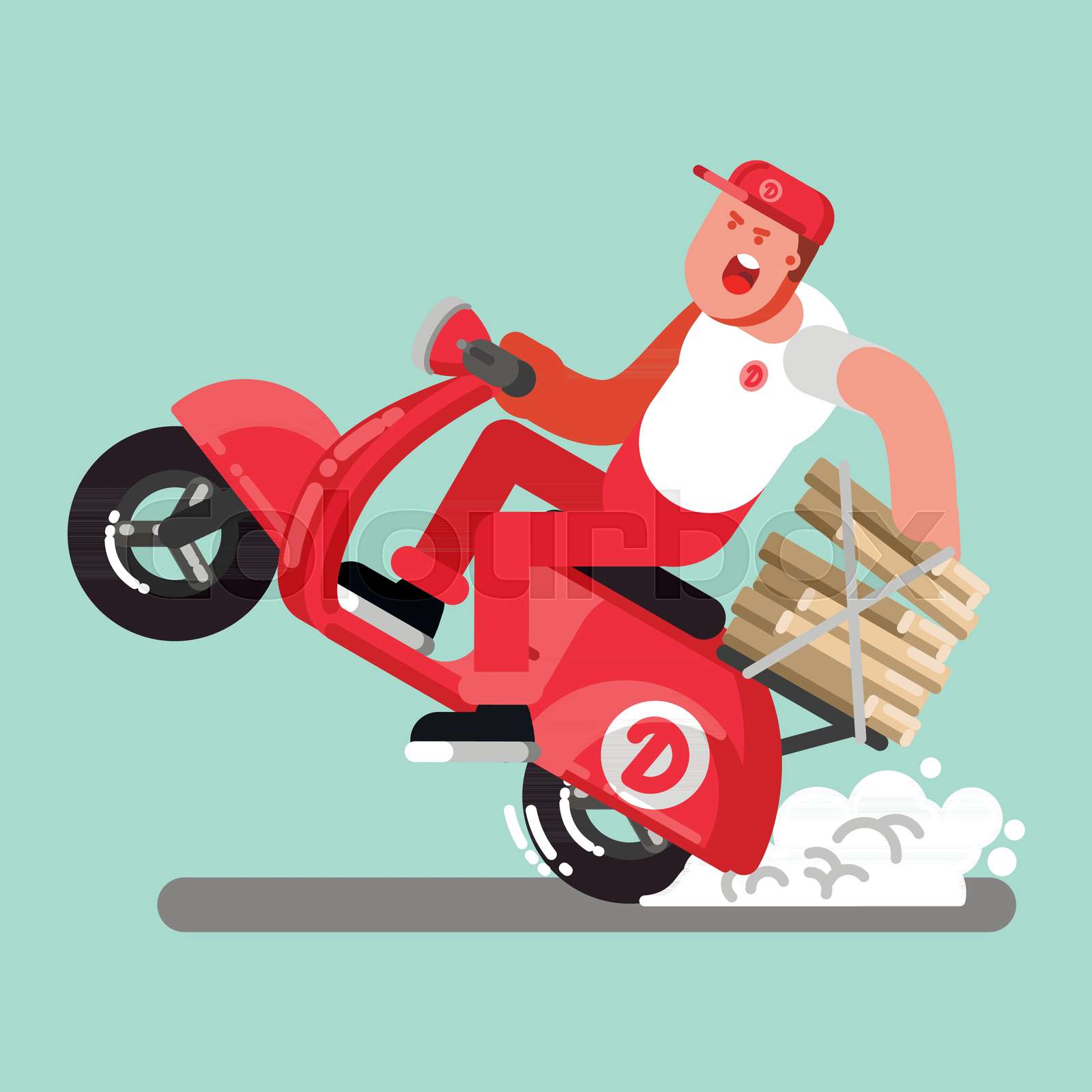Delivery sketch boy | Stock vector | Colourbox