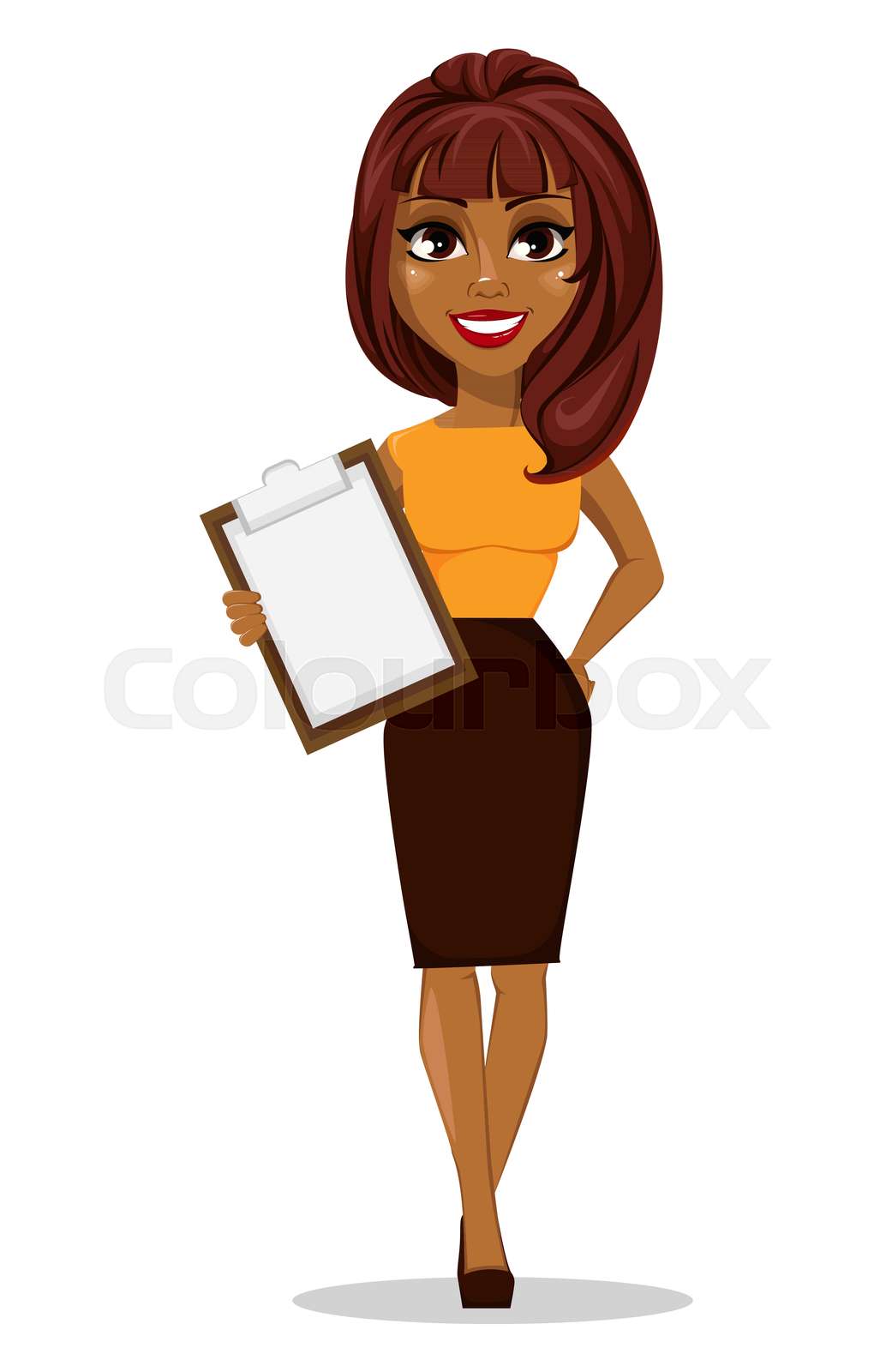 African American business woman cartoon character | Stock vector ...