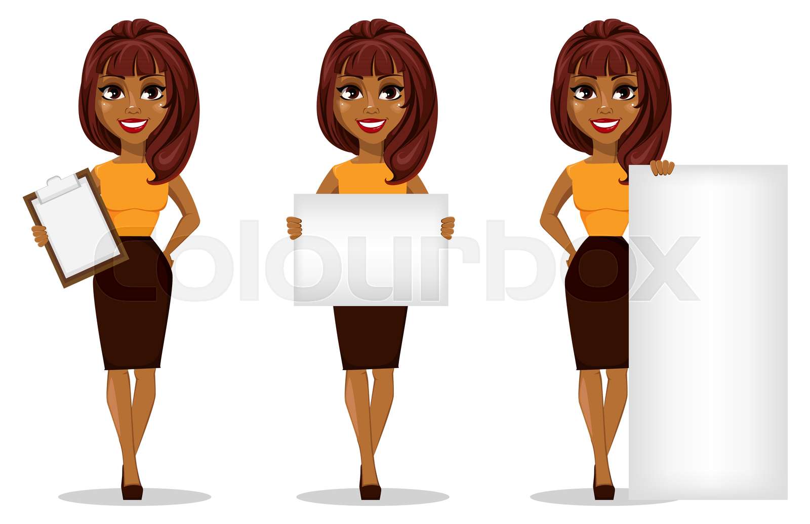 African American business woman cartoon character | Stock vector ...