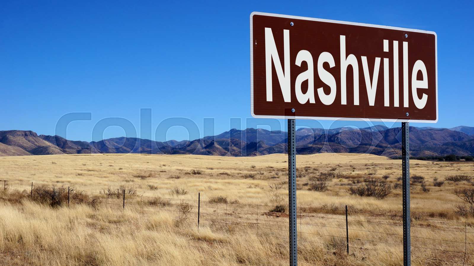Nashville brown road sign | Stock image | Colourbox