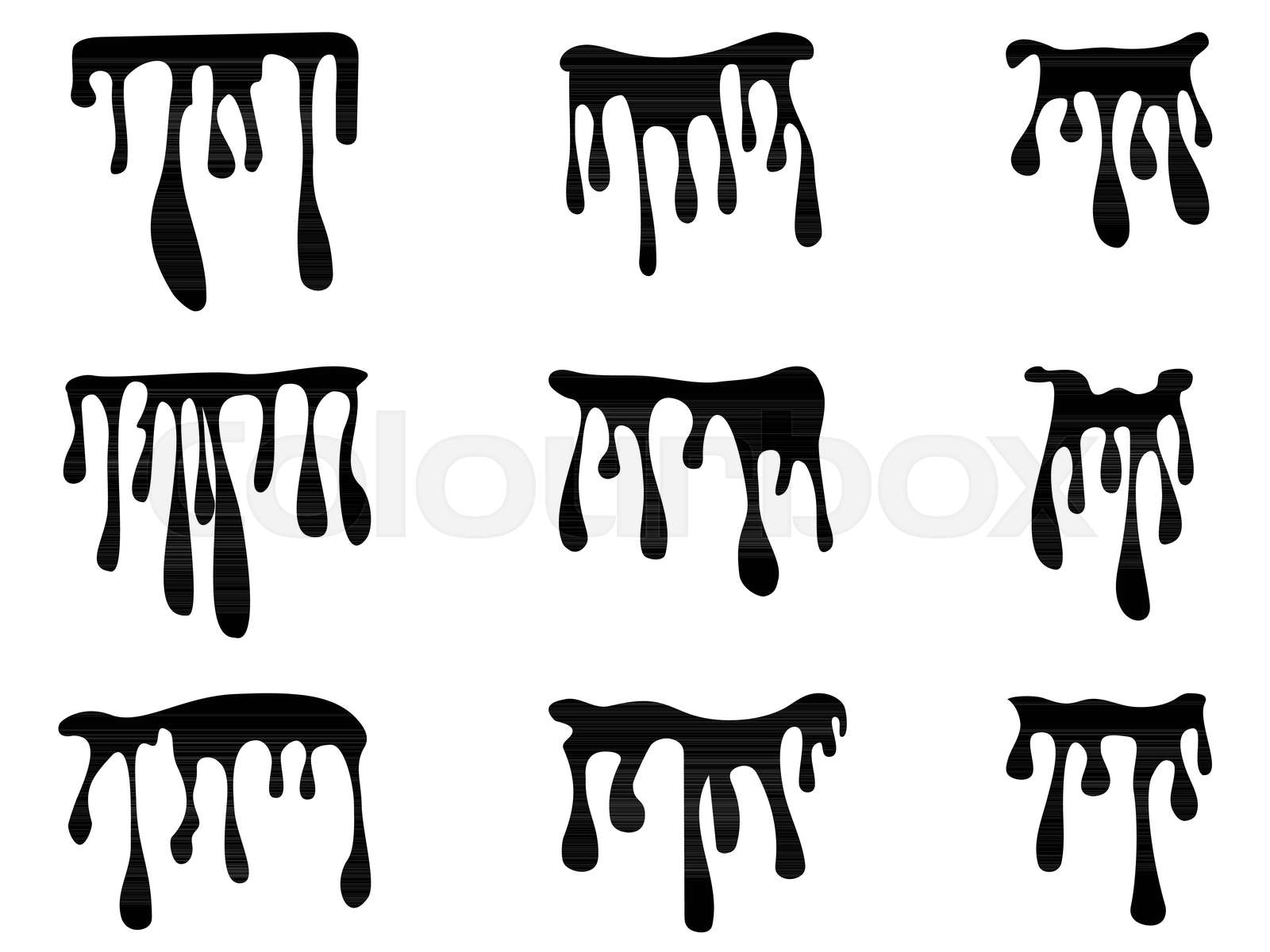 Paint Dripping Silhouette set | Stock vector | Colourbox