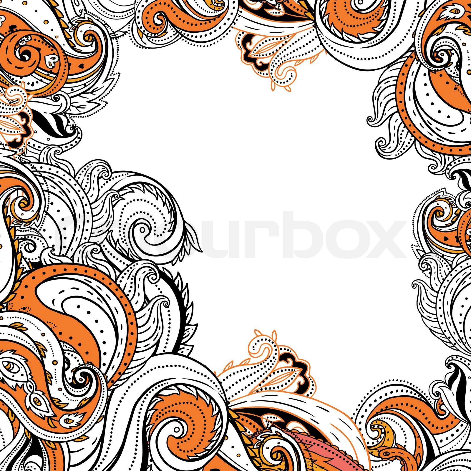 Floral paisley frame | Stock vector | Colourbox