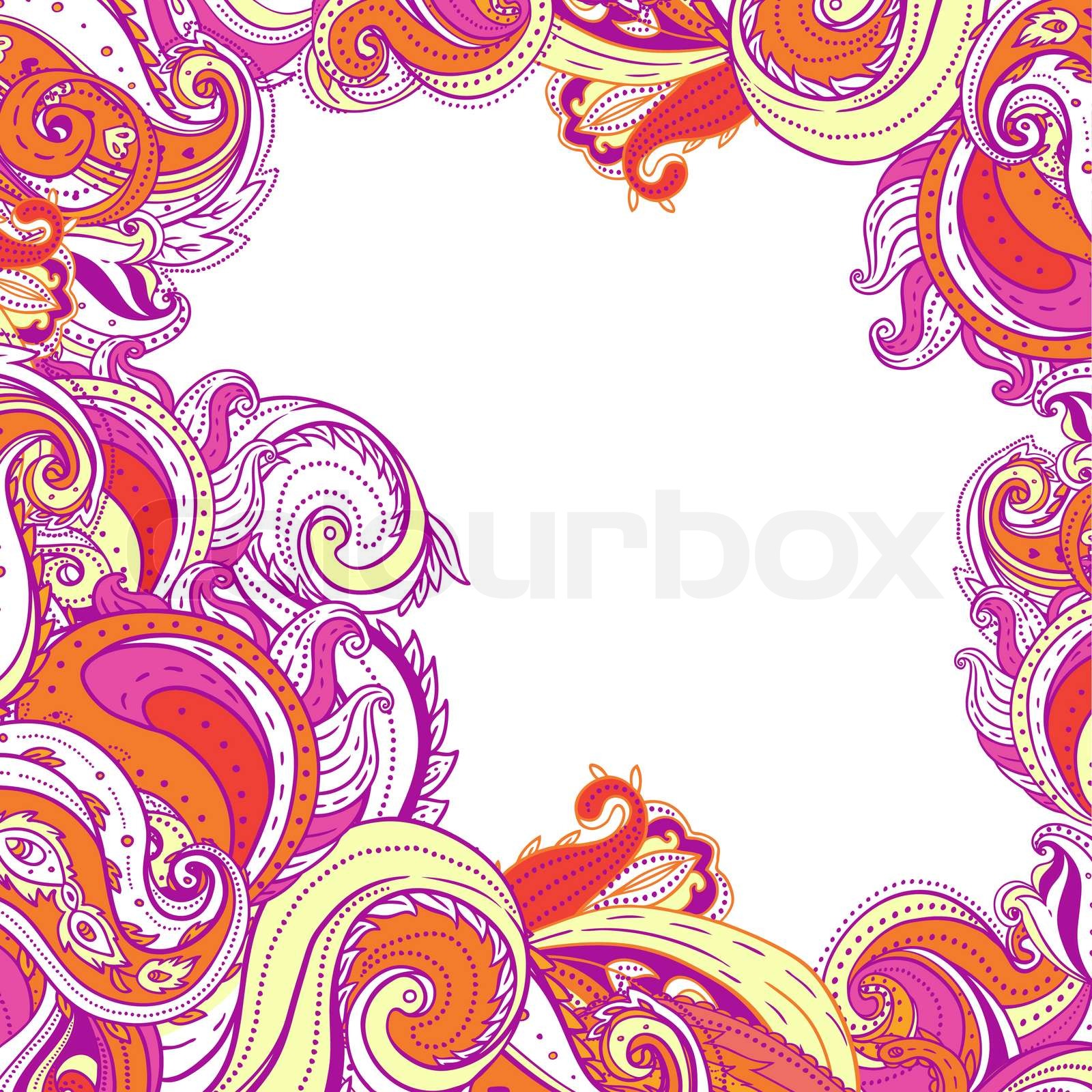 Paisley patterned frame | Stock vector | Colourbox