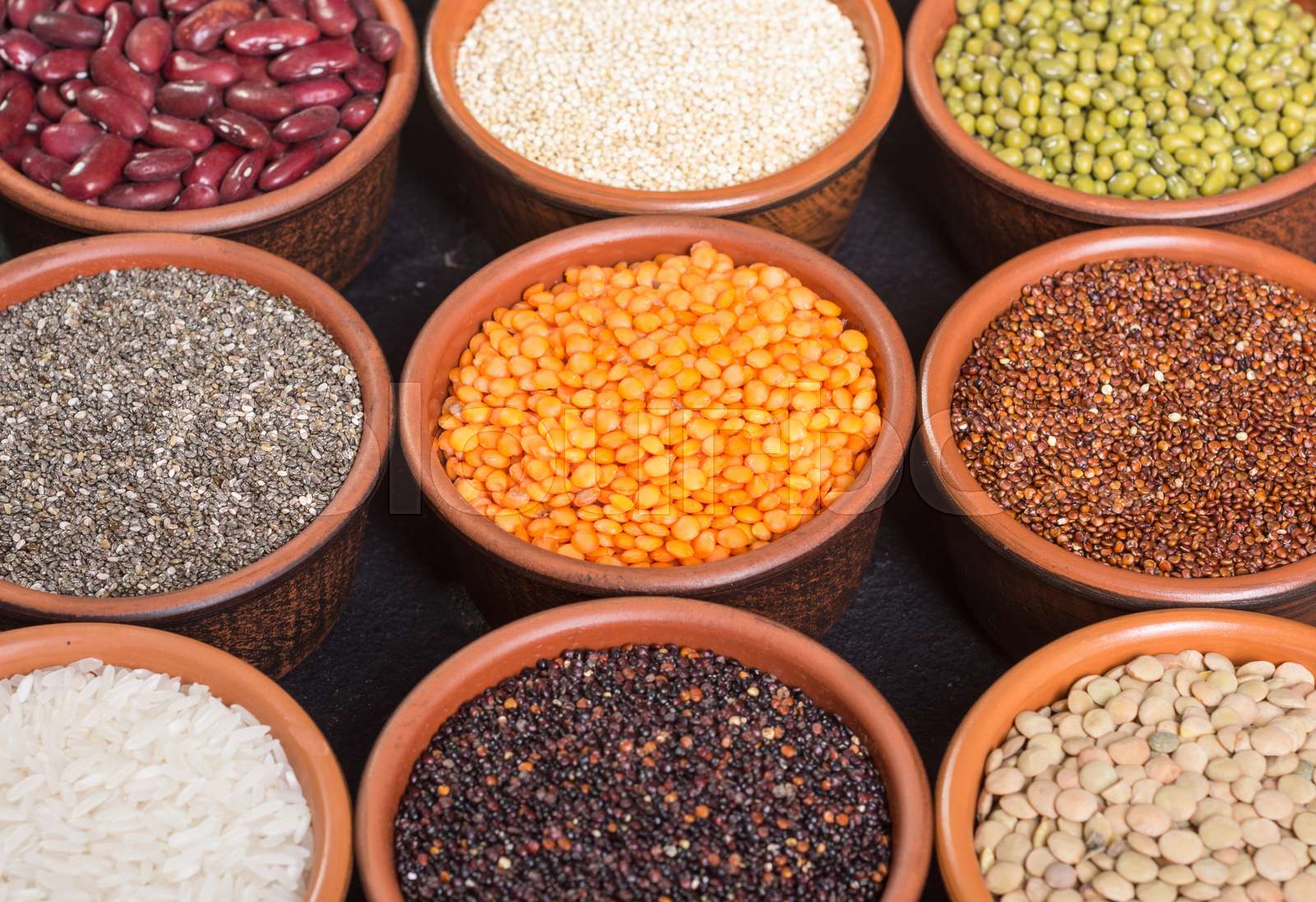 Cereals and beans in bowl | Stock image | Colourbox