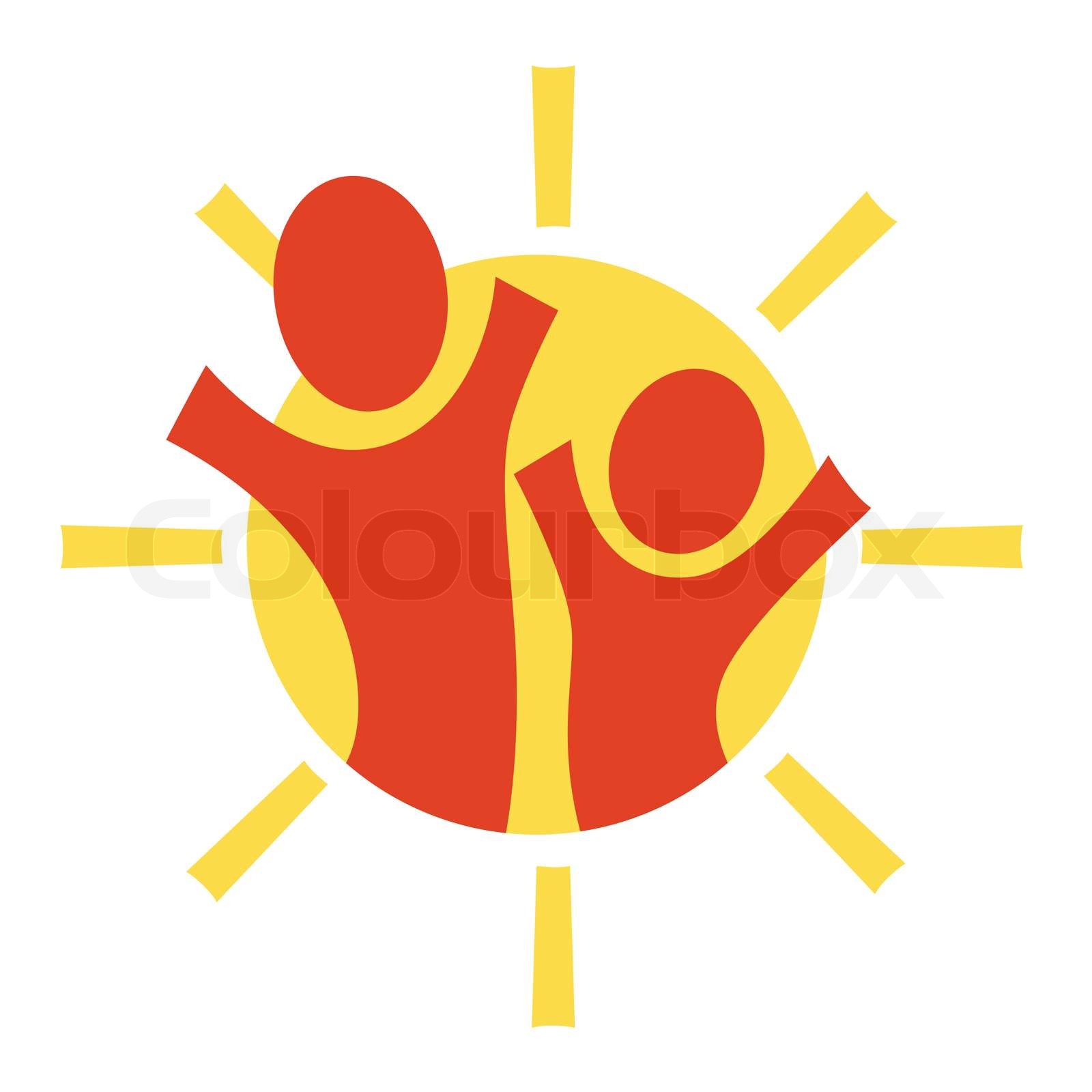 adult and a child being happy together | Stock vector | Colourbox
